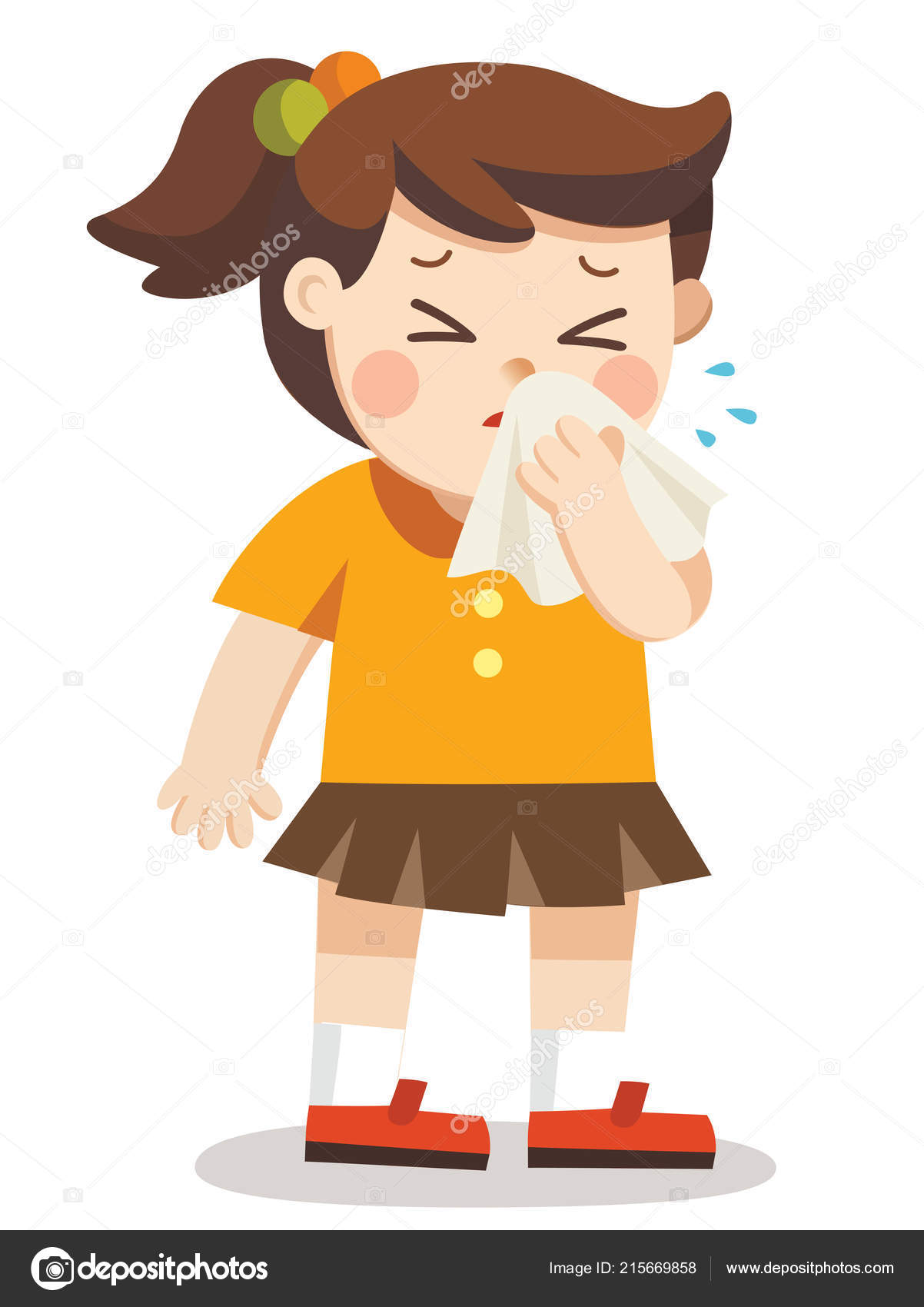 Sick Kid Boy Handkerchief Hand Season Allergy Stock Vector by ©yatate10 ...