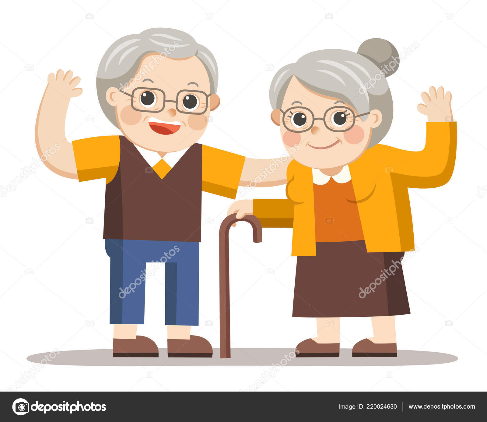 Cartoon Grandma And Grandpa