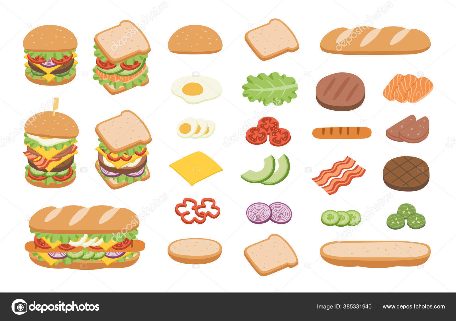 Sandwich Ingredients Clipart