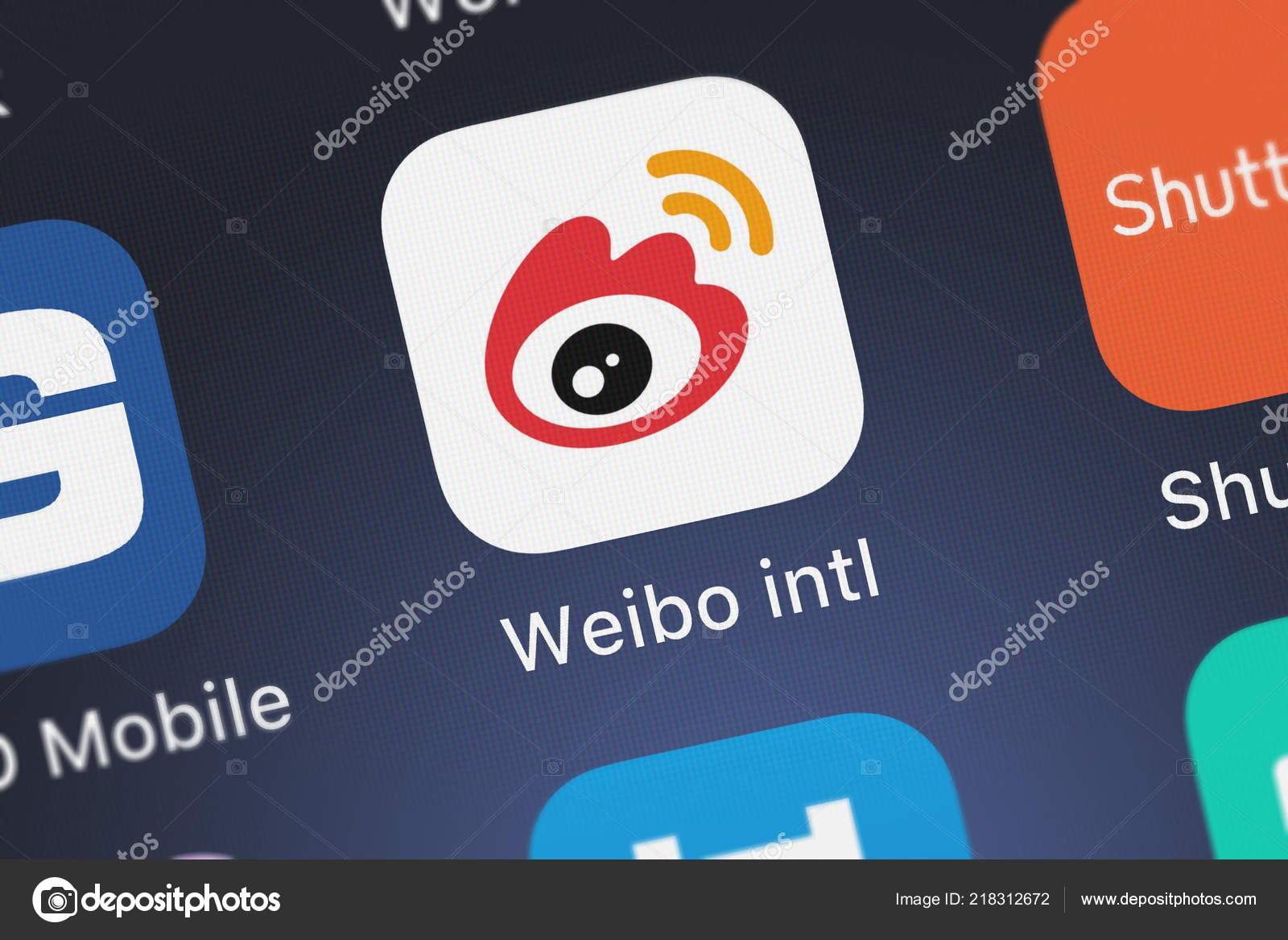 London United Kingdom October 2018 Weibo Intl Mobile App Sina — Stock ...