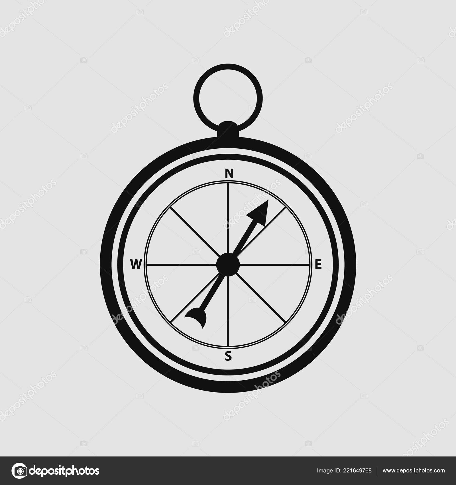 Compass Icon Gray Background Stock Vector Image by ©new_cox #221649768