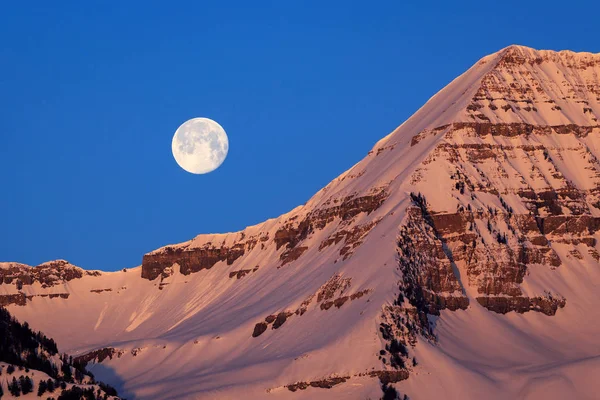 Full Moon Timpanogos Utah Usa — Stock Photo ...