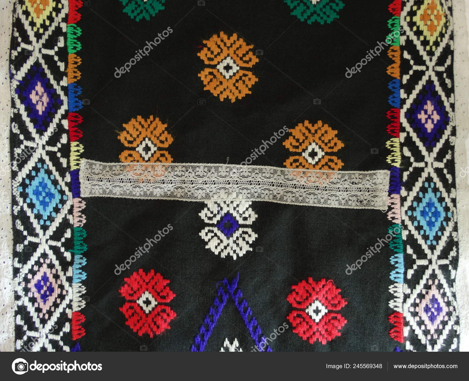 Traditional Bulgarian Dress Patterns — Stock Photo © Imagesto #245569348