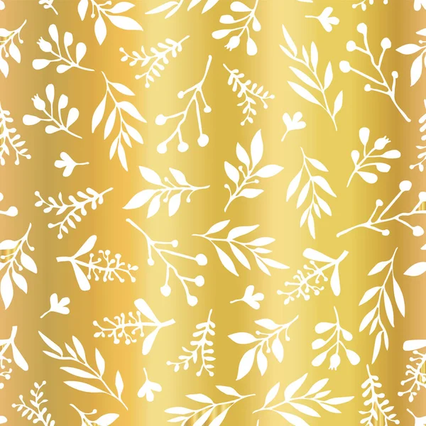 Gold foil autumn leaves seamless vector background. Golden abstract ...