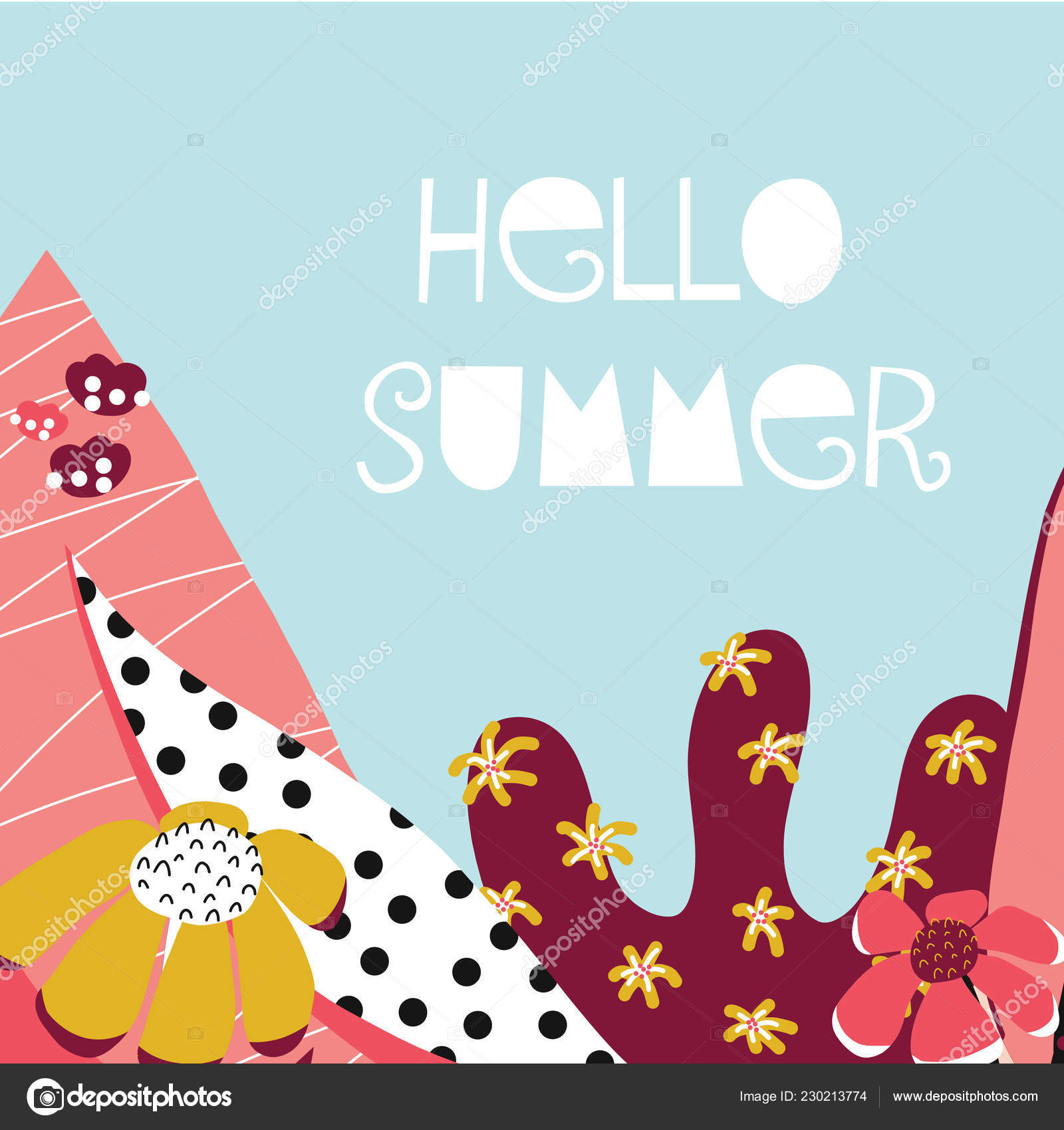 Hello Summer collage feminine vector banner Stock Vector by ...