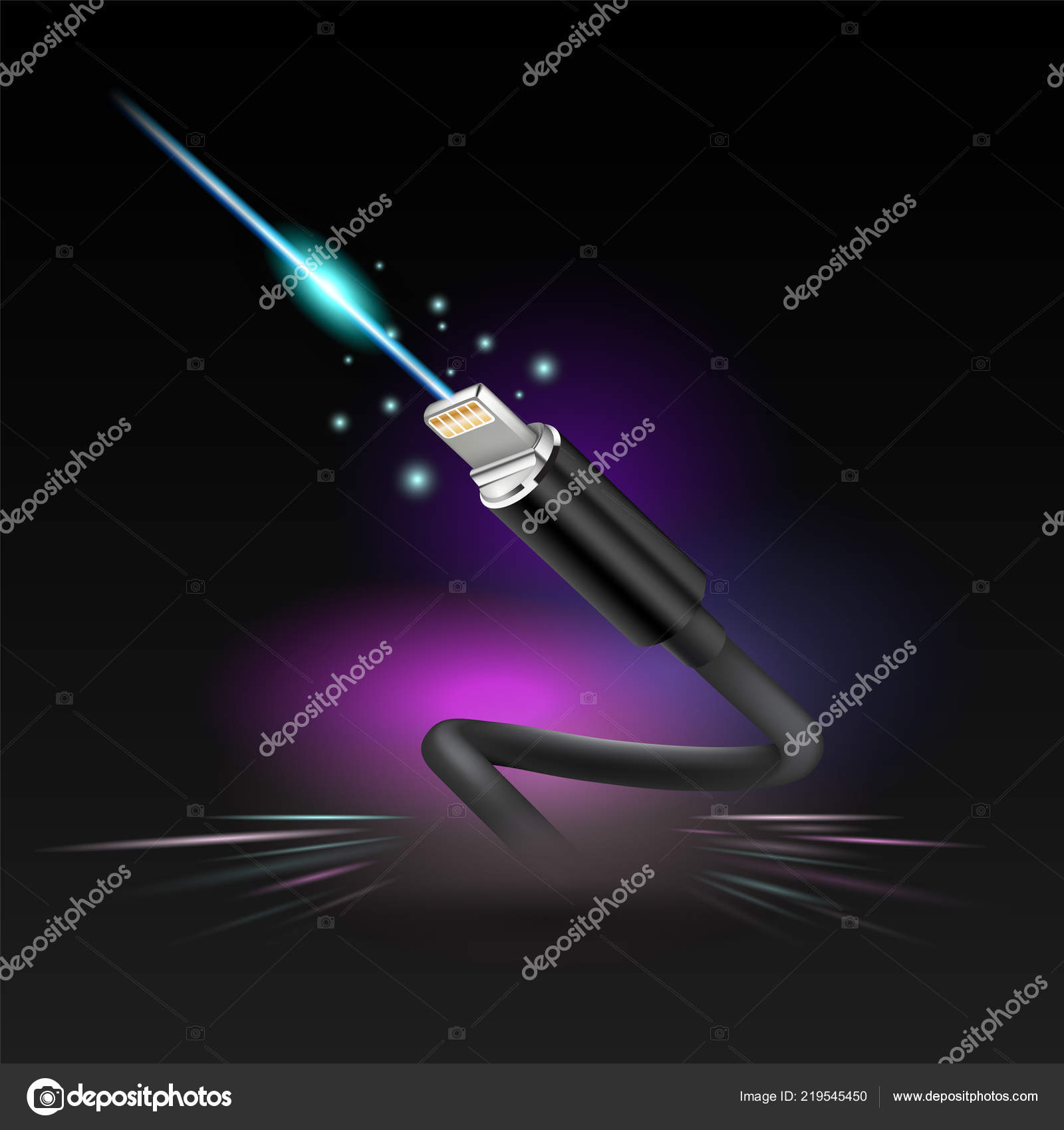 Usb Cable Connectors Vector Illustration Technology Communication Stock ...