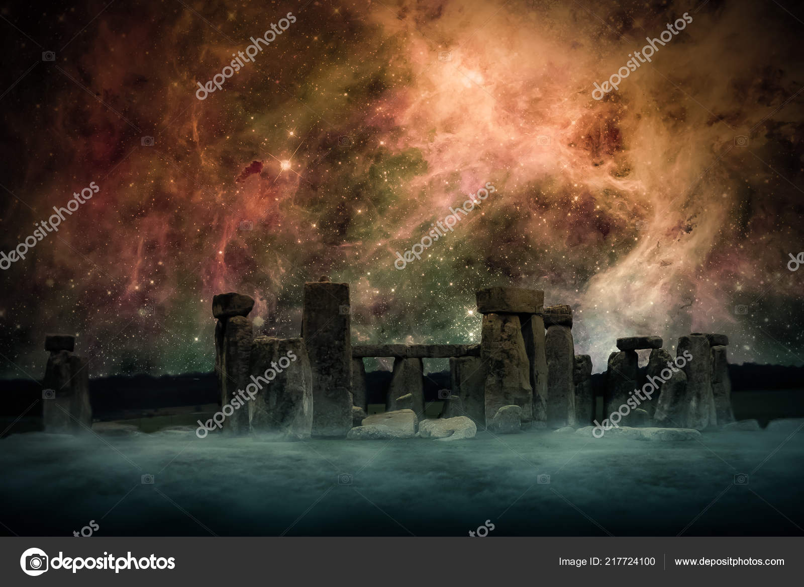 Ancient Places Backgrounds Temple Ruins Night Sky Stock Photo by ...
