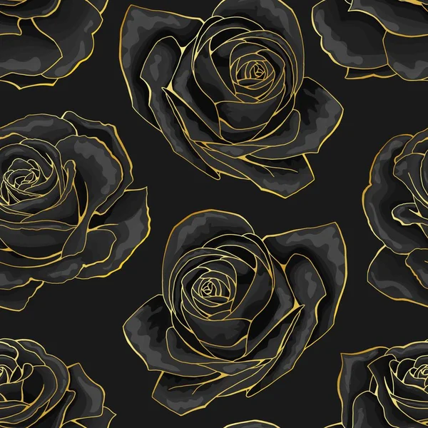 Seamless gold rose Vector Art Stock Images | Depositphotos