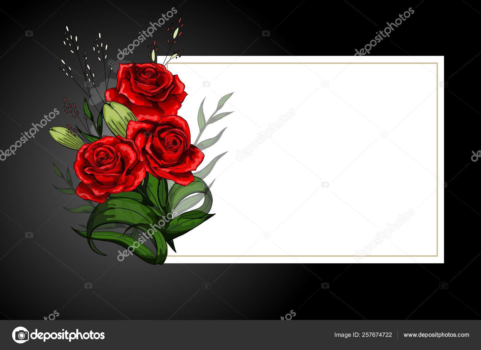 Bordures De Fleurs De Roses Arrière Plan Floral. Bordure De Jardin