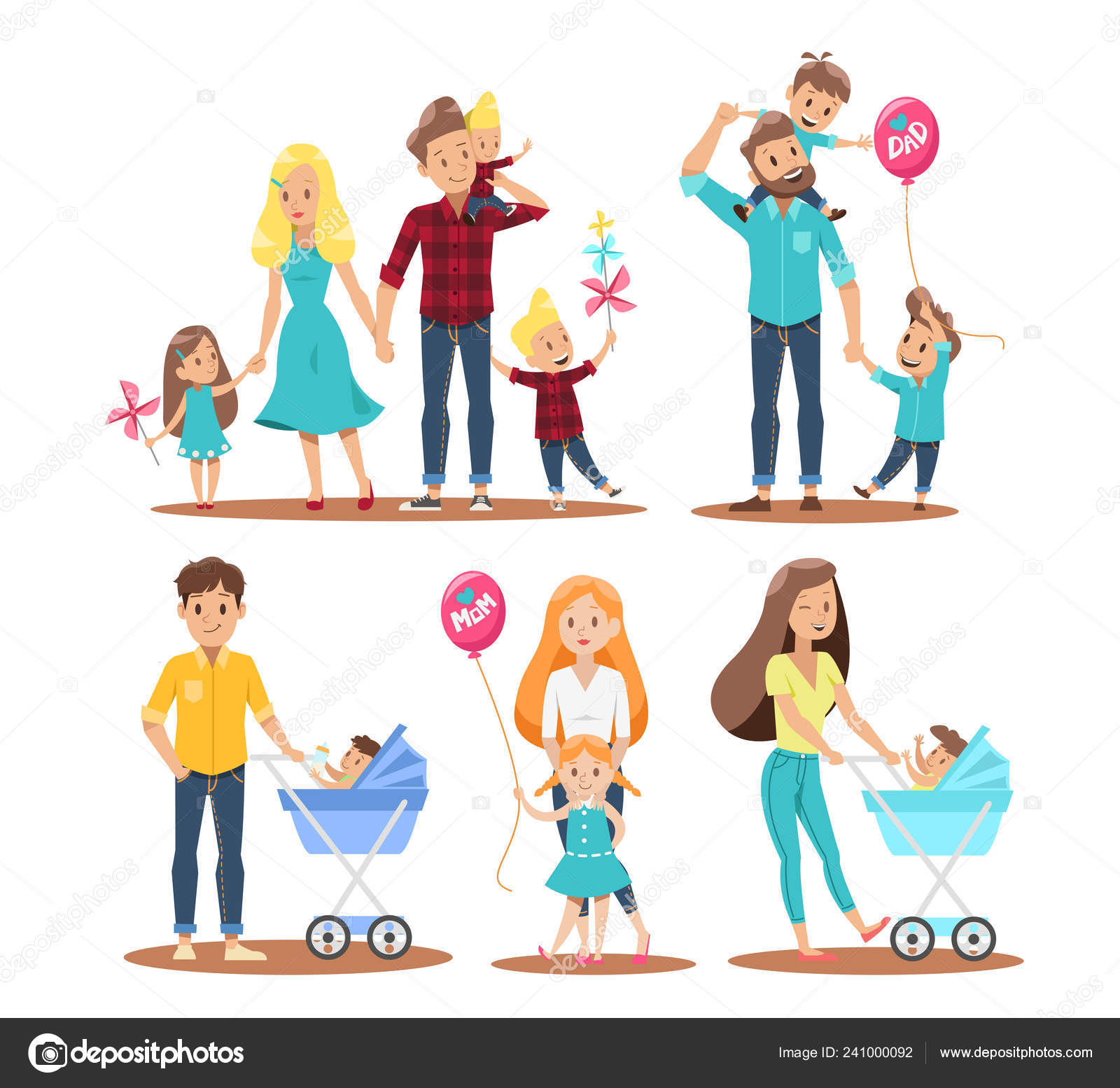 Happy Family Character Design No2 Stock Illustration by ©yindee #241000092
