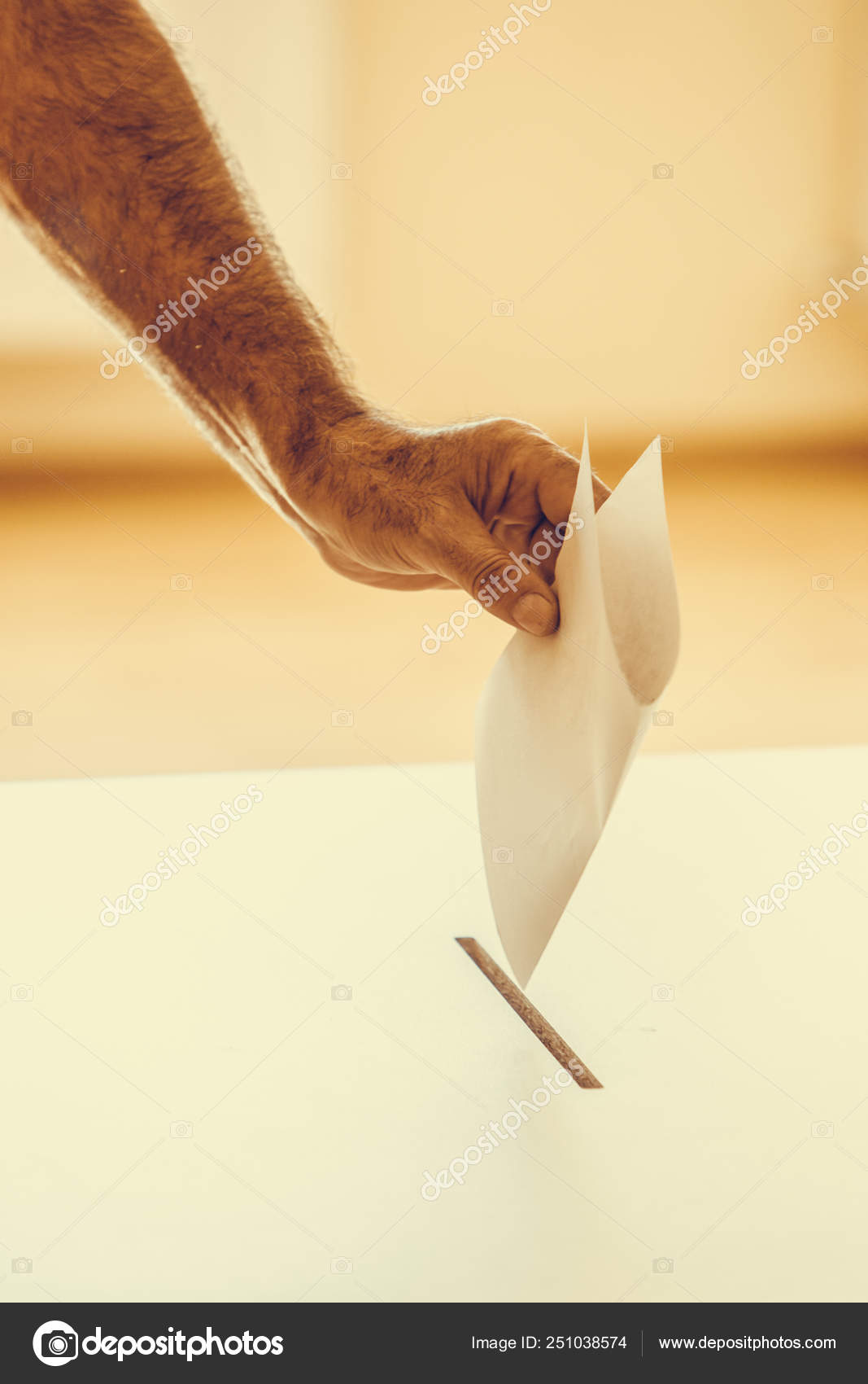 Person voting, casting a ballot — Stock Photo © bizoon #251038574