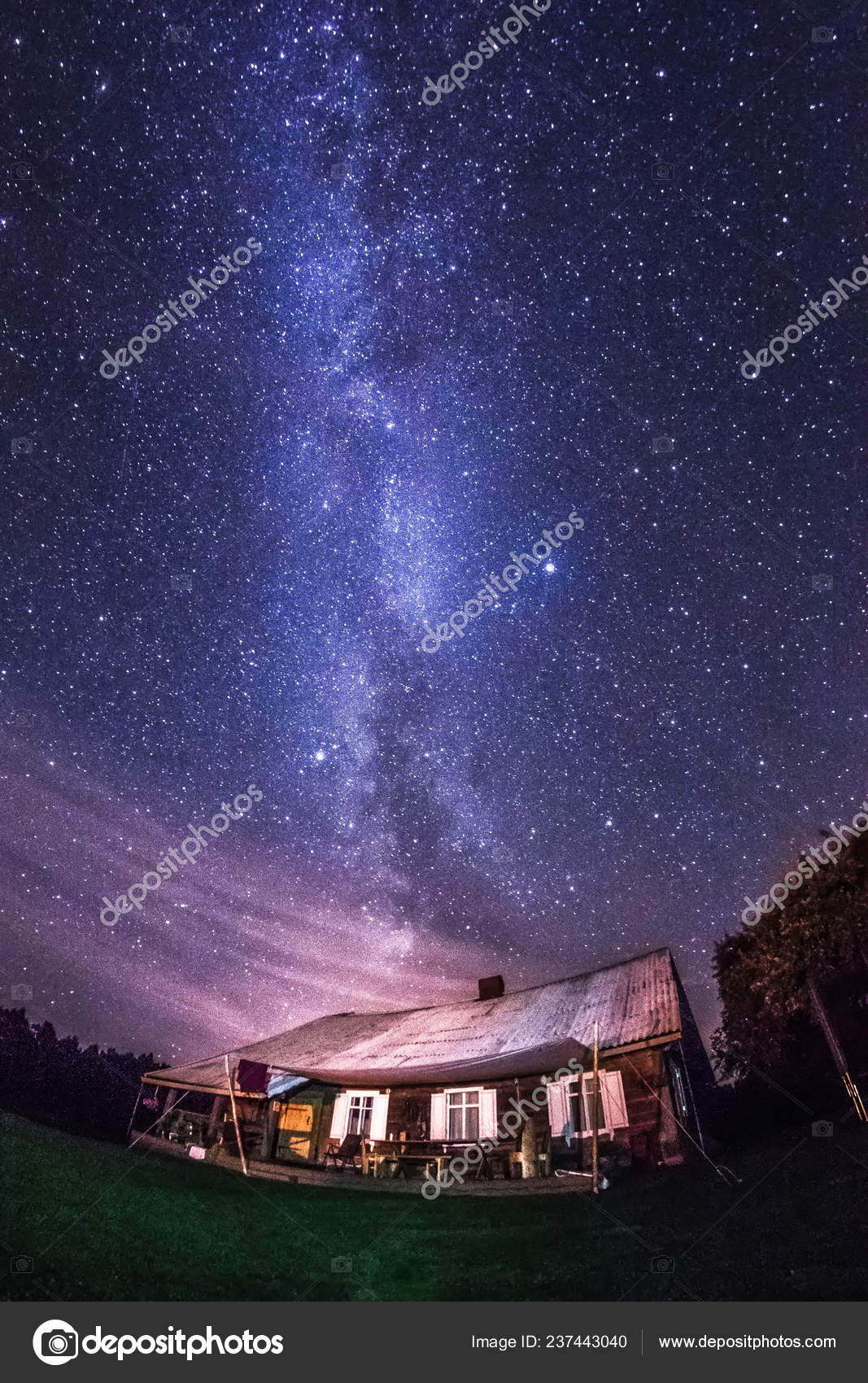 Starry Night In Country Background