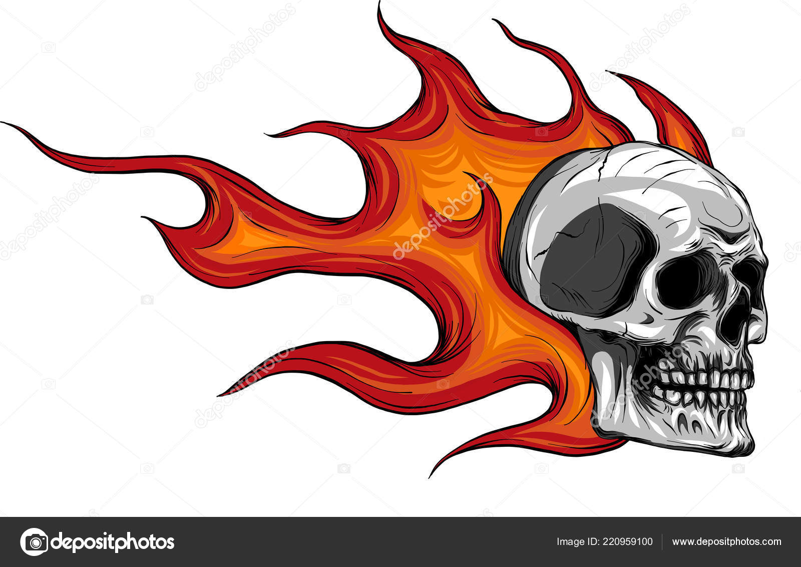 Skull Fire Flame Wallpaper