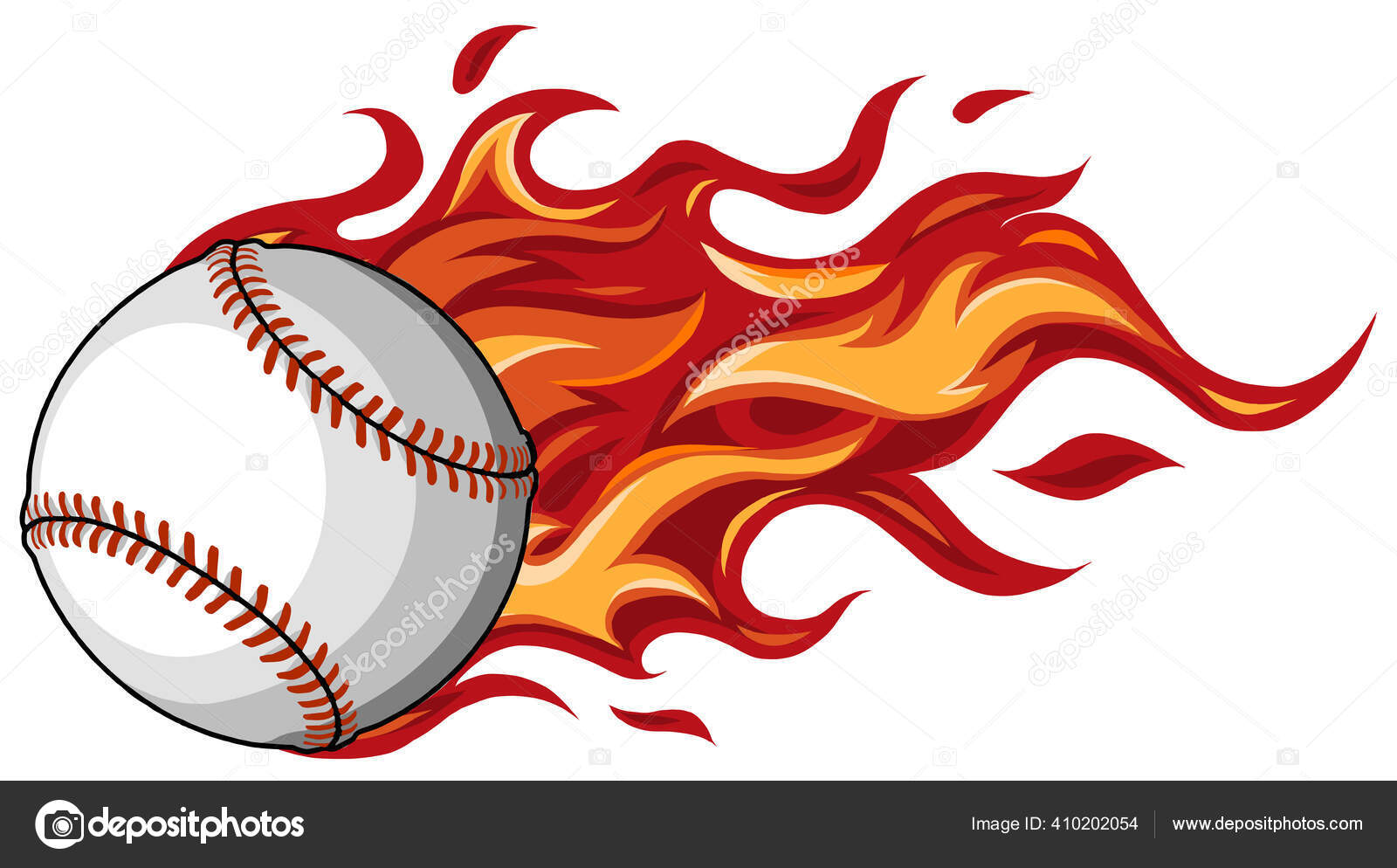 Dibujos Animados De Softbol En Llamas