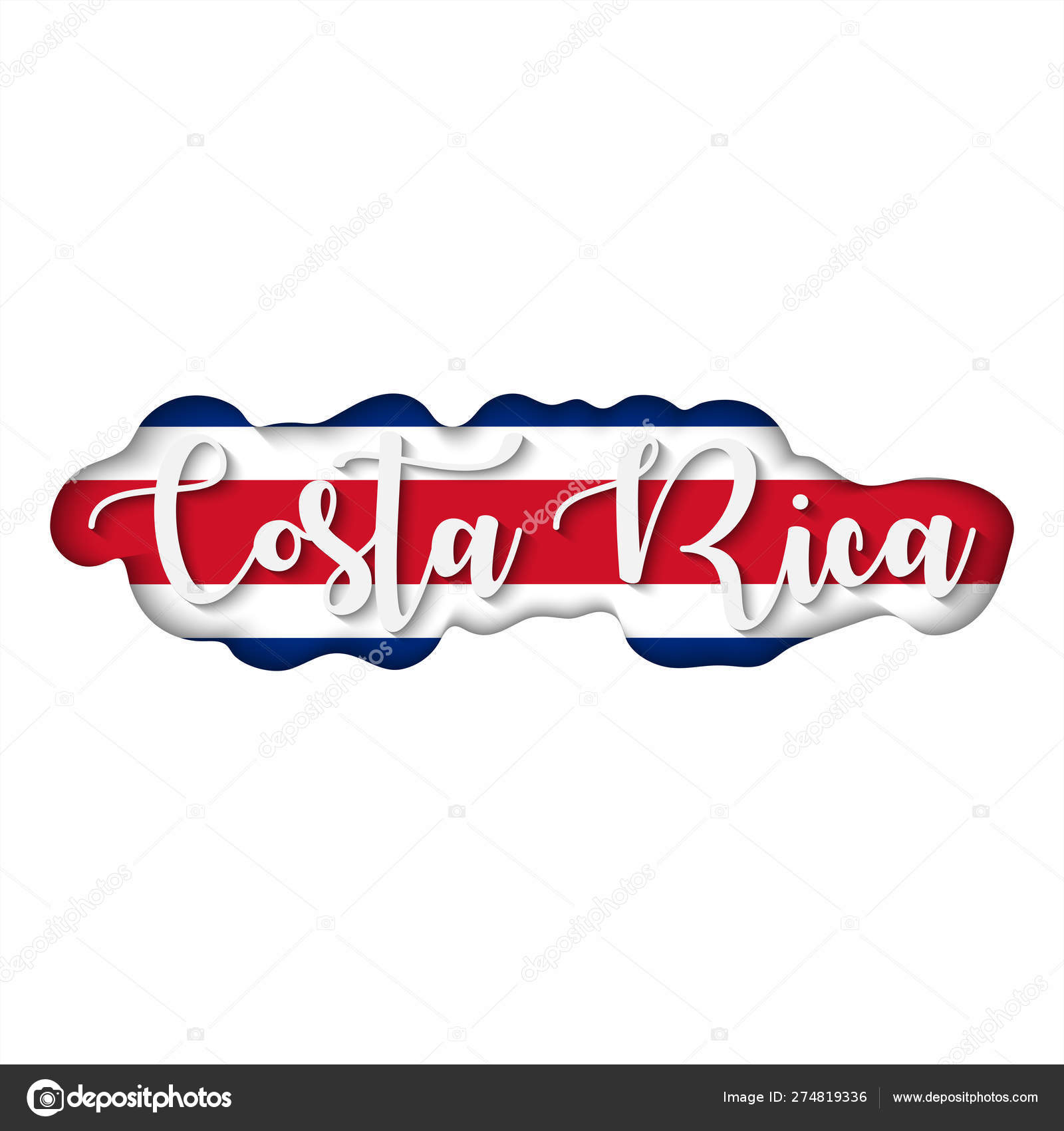 Costa Rica Con Letras Sobre Bandera Bandera Costa Rica Logo Vector de ...