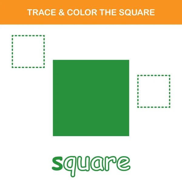 Trace Color Shape Preschool Worksheet Practice Printable Easy Colorful ...