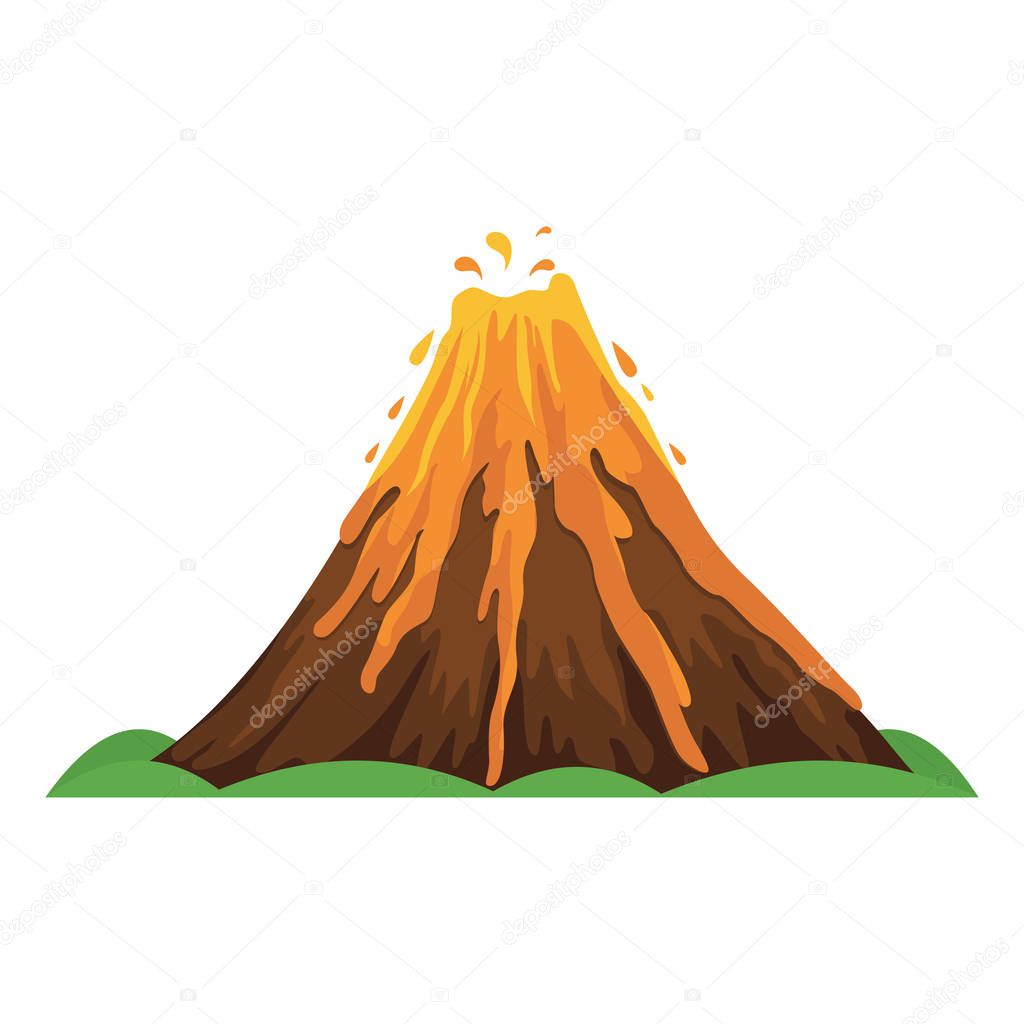 Icono Del Volcán Ilustración Del Vector Dibujos Animados Vector de ...