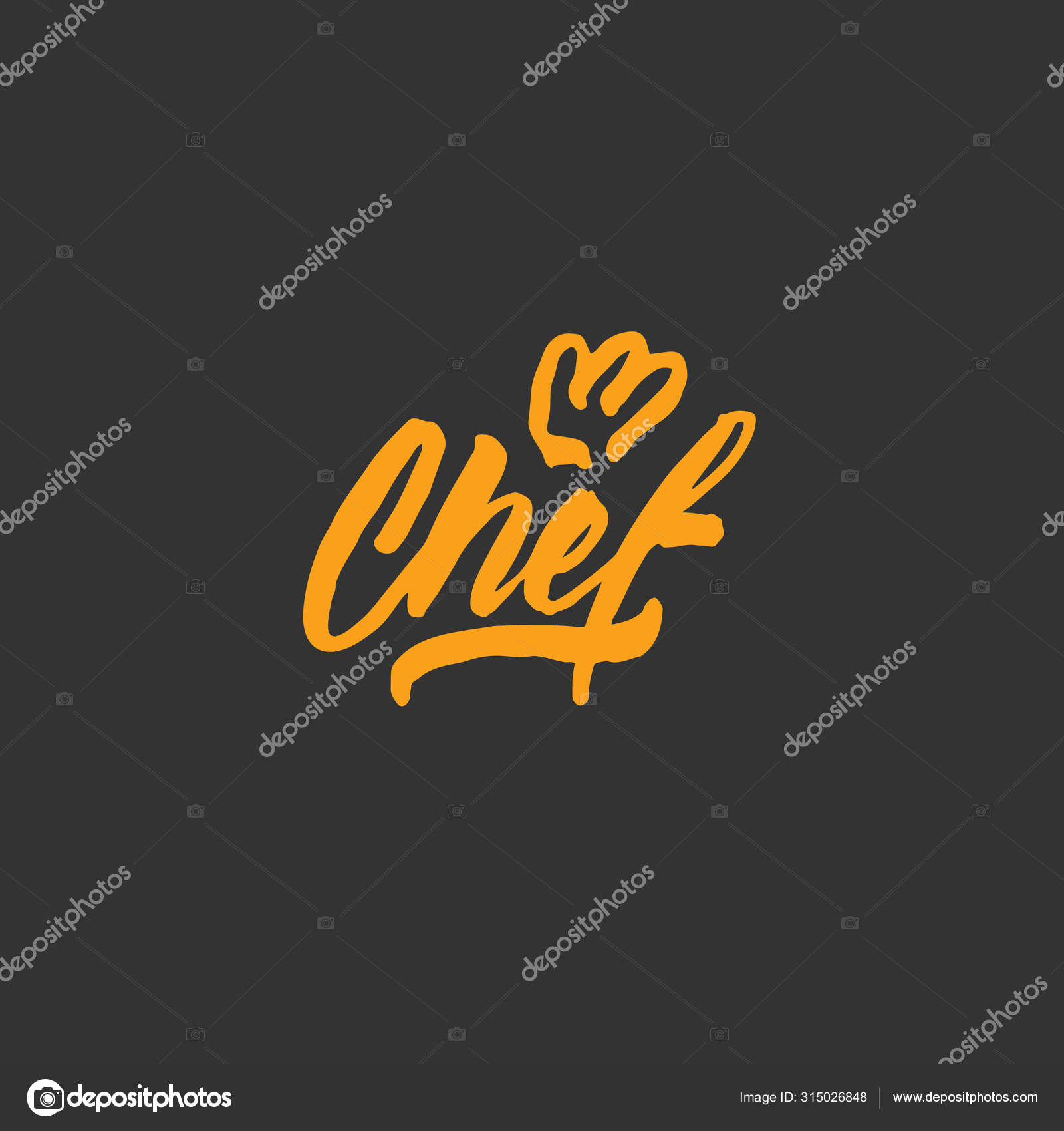 Logo Del Chef Letras Letras Mano Con Chef Gorra Diseño Vector de stock ...
