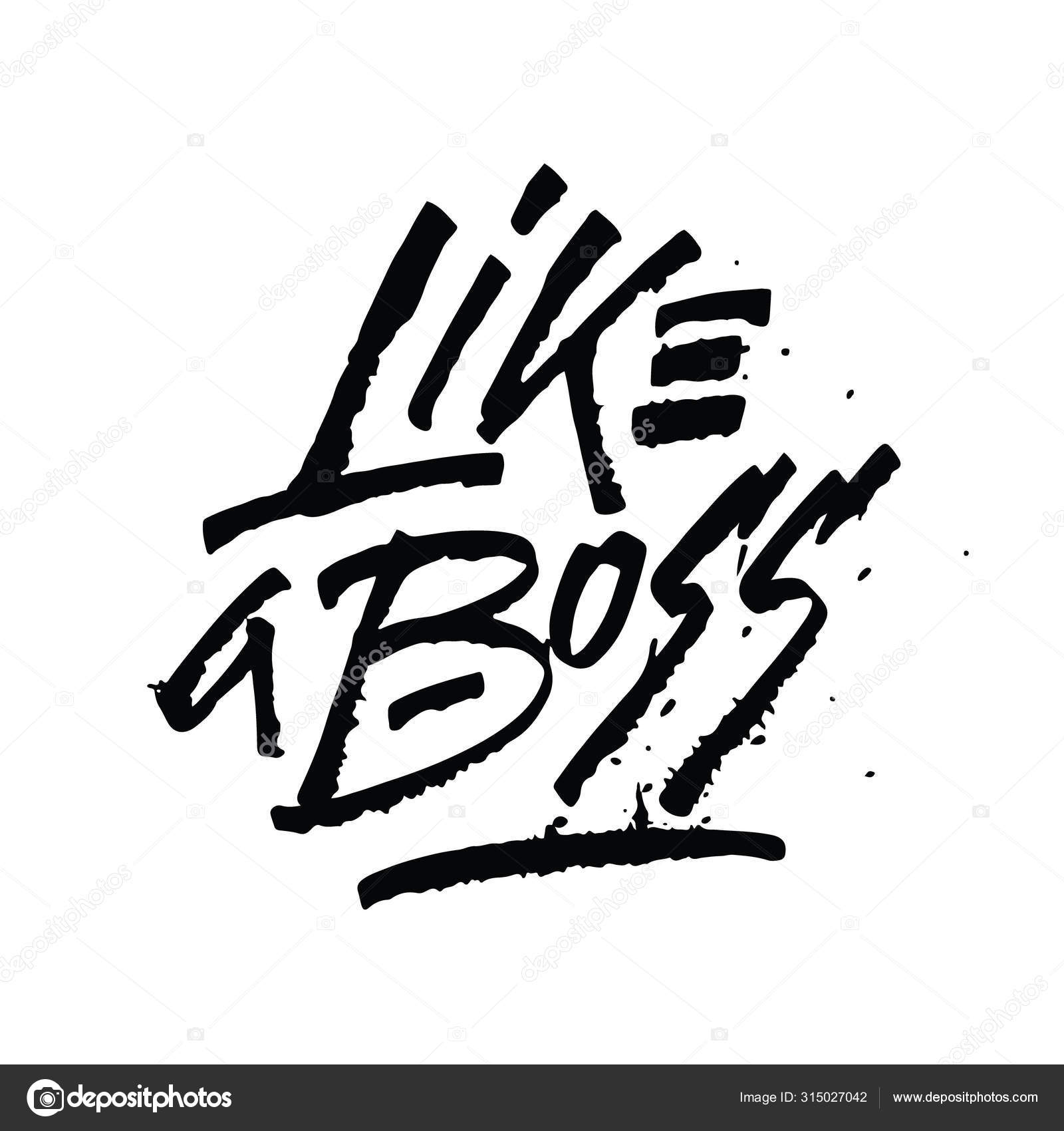 Boss Brush Lettering Vector Illustration Design Template Stock Vector ...