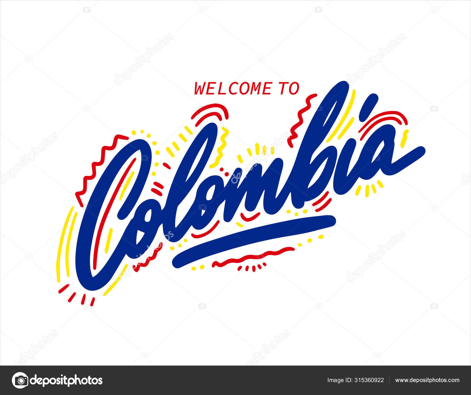 Colombia Lettering Simply Vector Illustration Stock Vector Image by ...