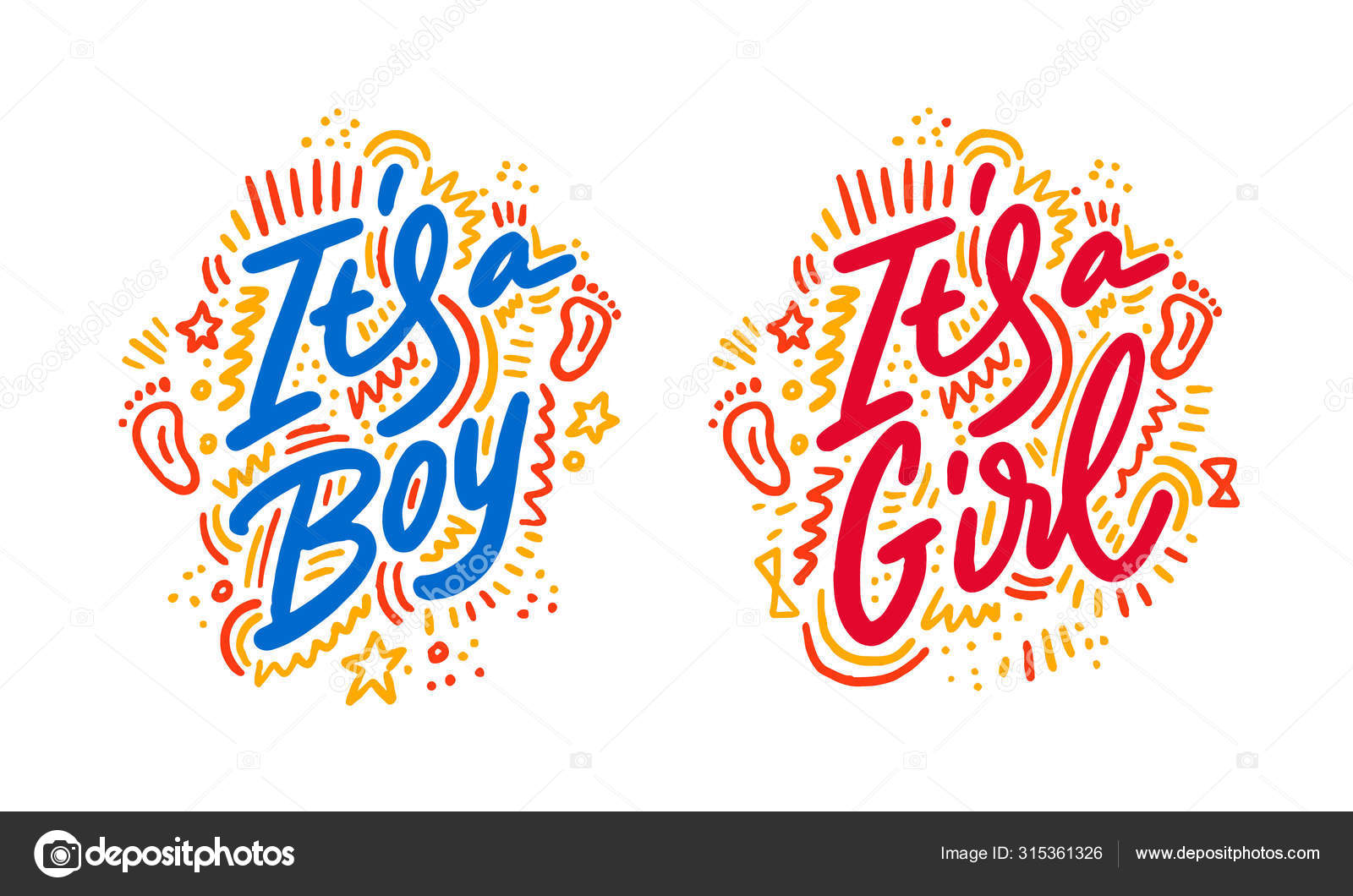 Set Birth Logos Lettering Simply Vector Illustration Stock Vector Image ...