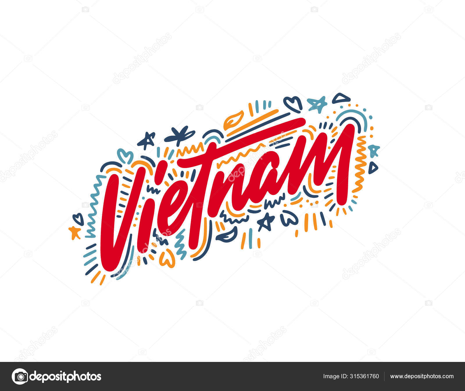 Vietnam Lettering Simply Vector Illustration Stock Vector by ...