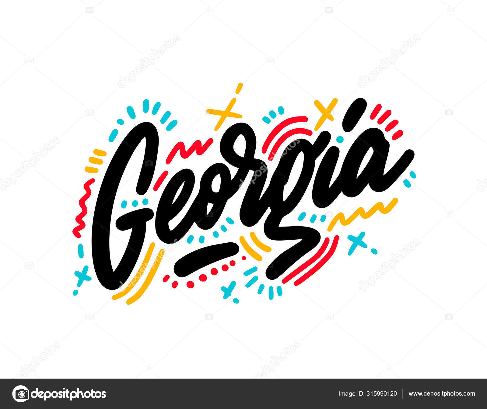 Georgia Country Big Text Suitable Logo Icon Design Stock Illustration ...