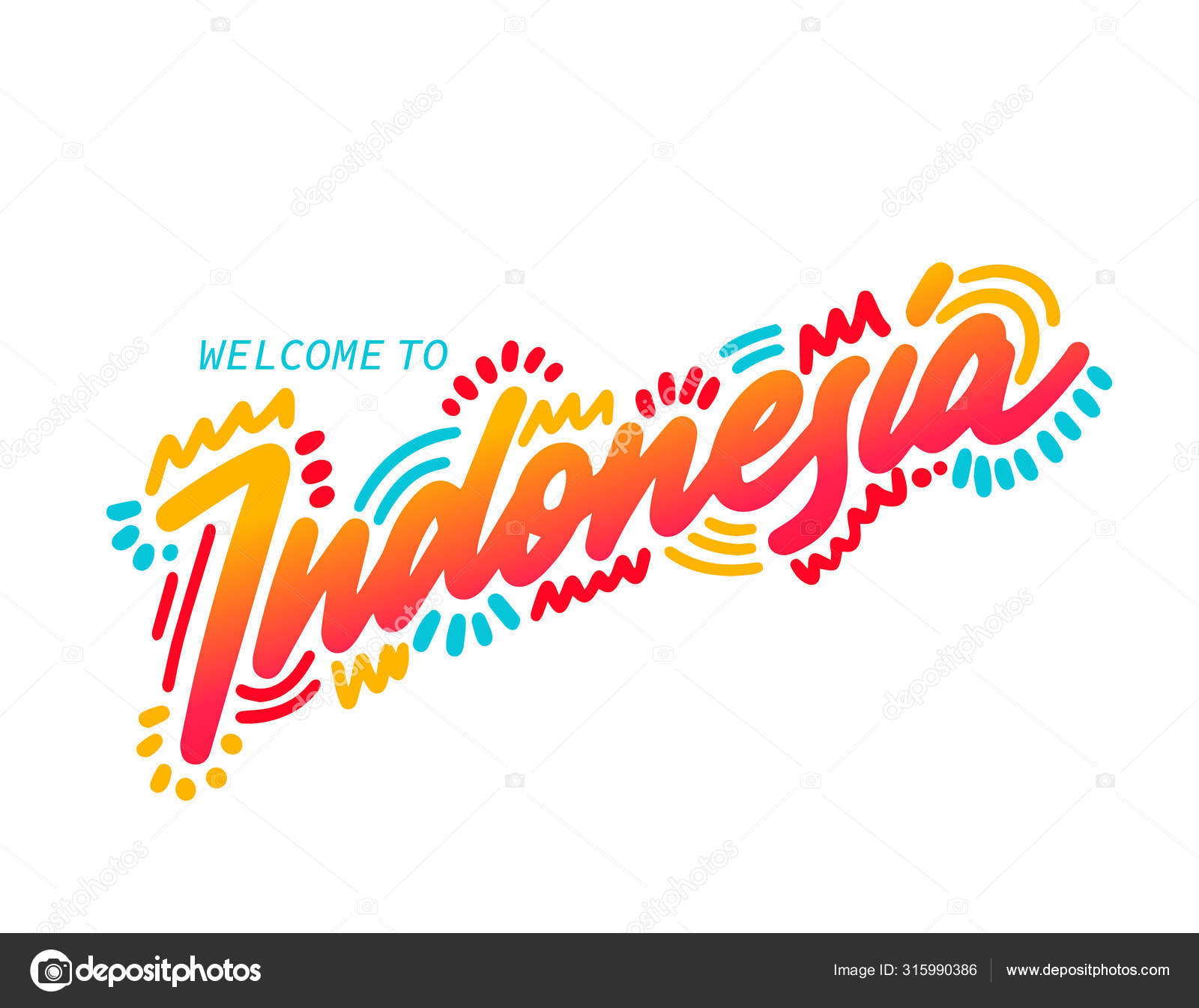 Indonesia Hand Made Lettering Logotype Original Brush Pen Calligraphy ...