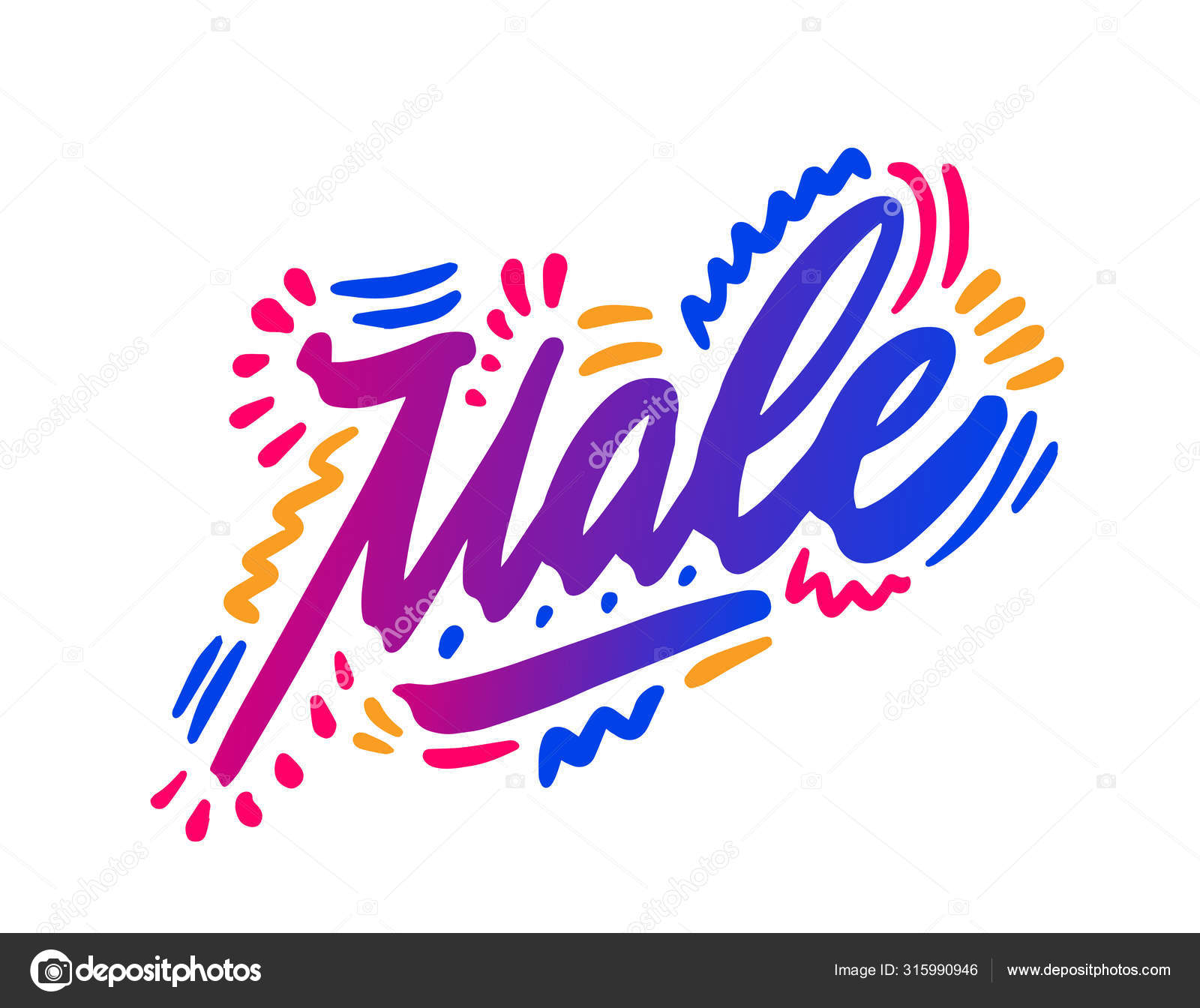 Mali Isolated Vector Illustration Handwritten Modern Calligraphy ...