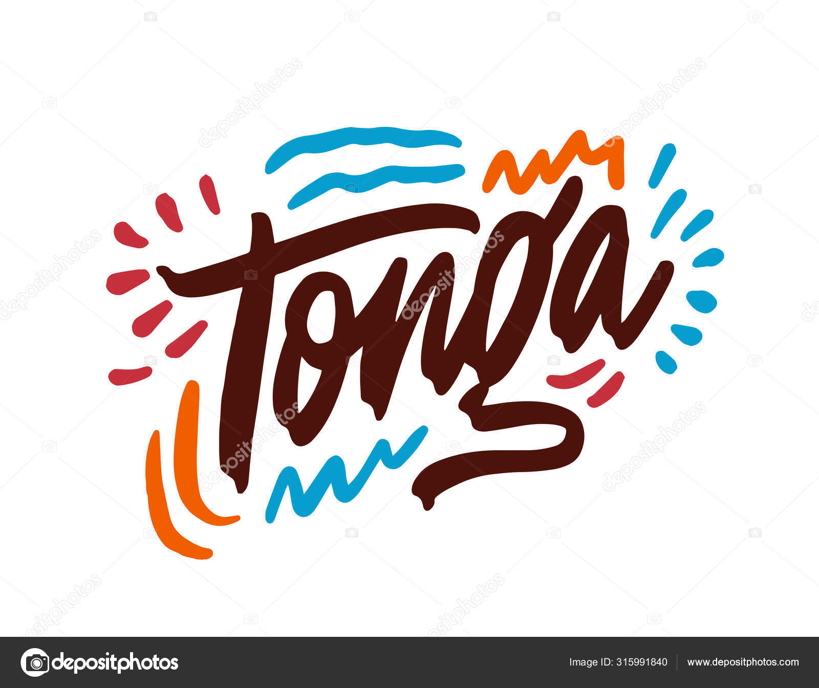 Tonga Handwritten Kingdom Name Modern Calligraphy Hand Lettering ...