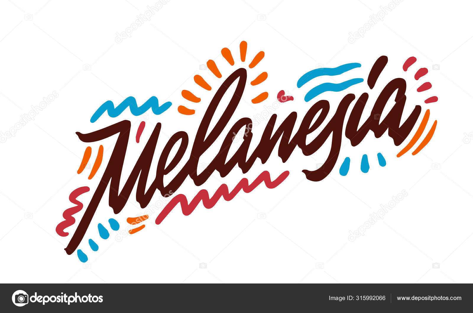 Melanesia Handwritten Island Groups Name Modern Calligraphy Hand ...