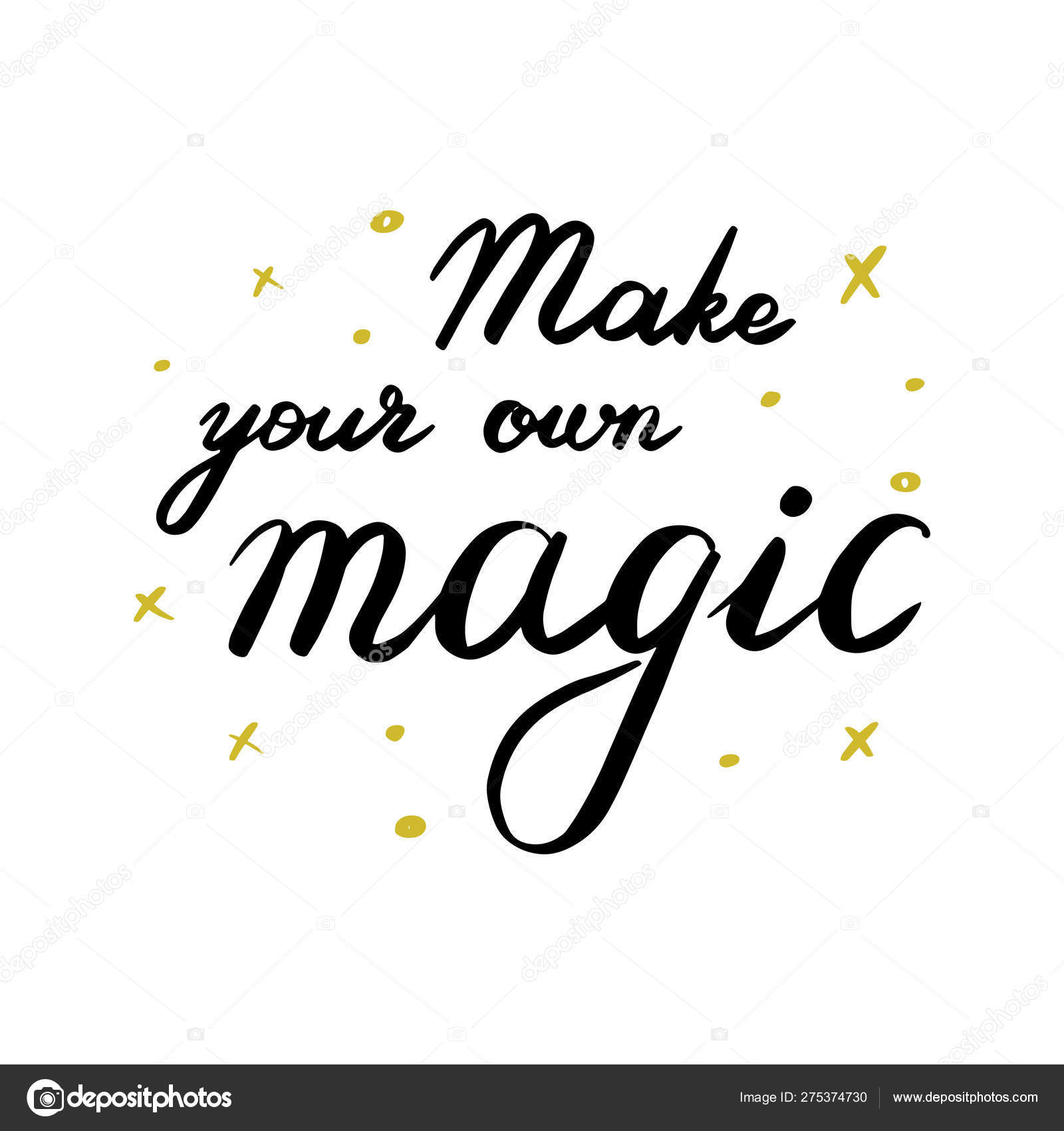 Make your own magic lettering. Hand drawn vector illustration. Stock ...