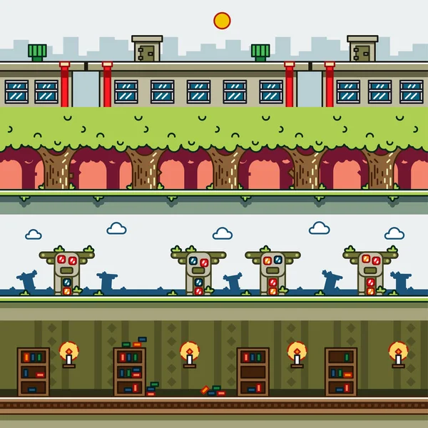 Parallax backgrounds for video games set 1 Stock Vector Image by ...