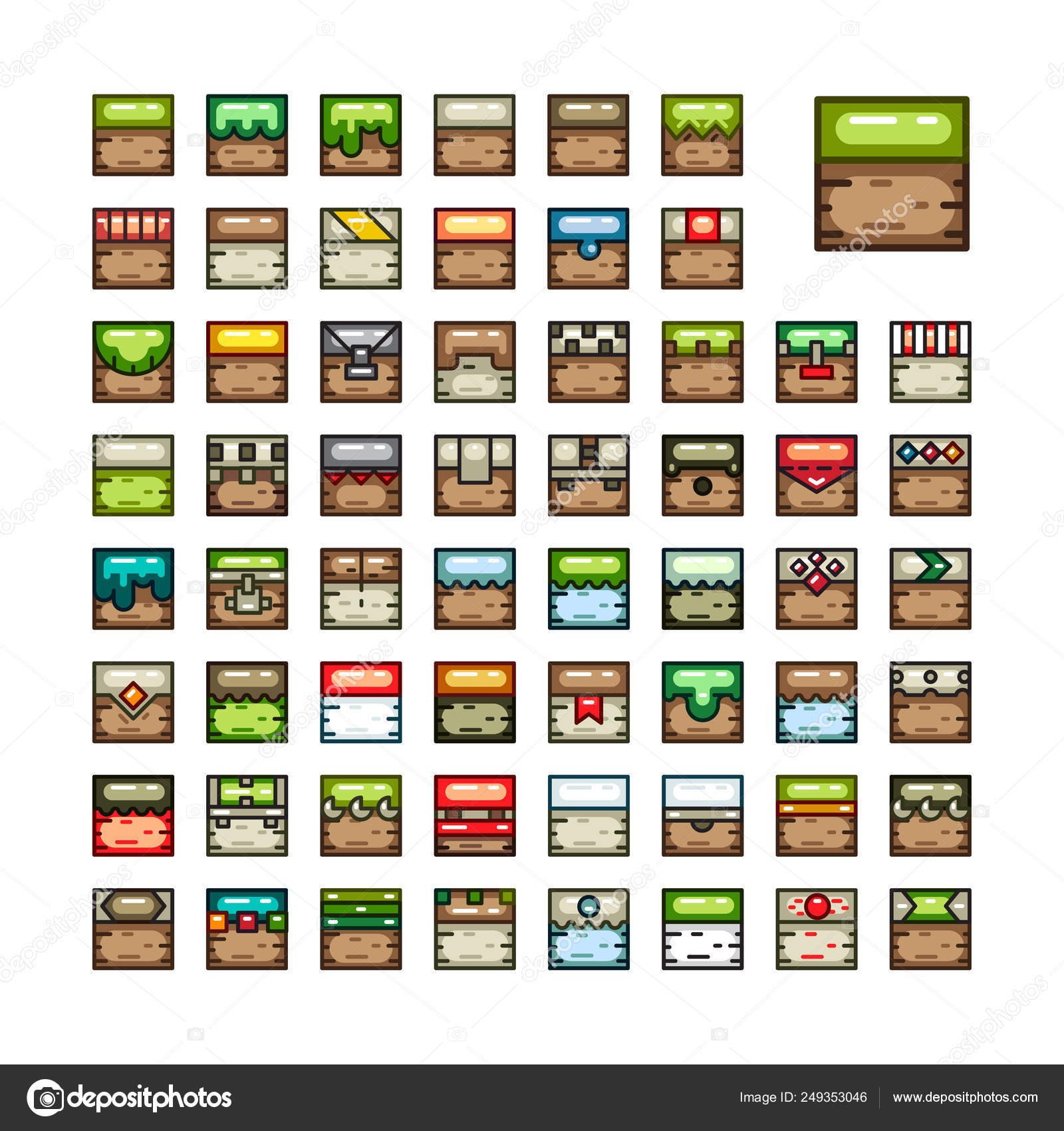Tilesets Para Videogame Vetor de ©yurakr 249353046