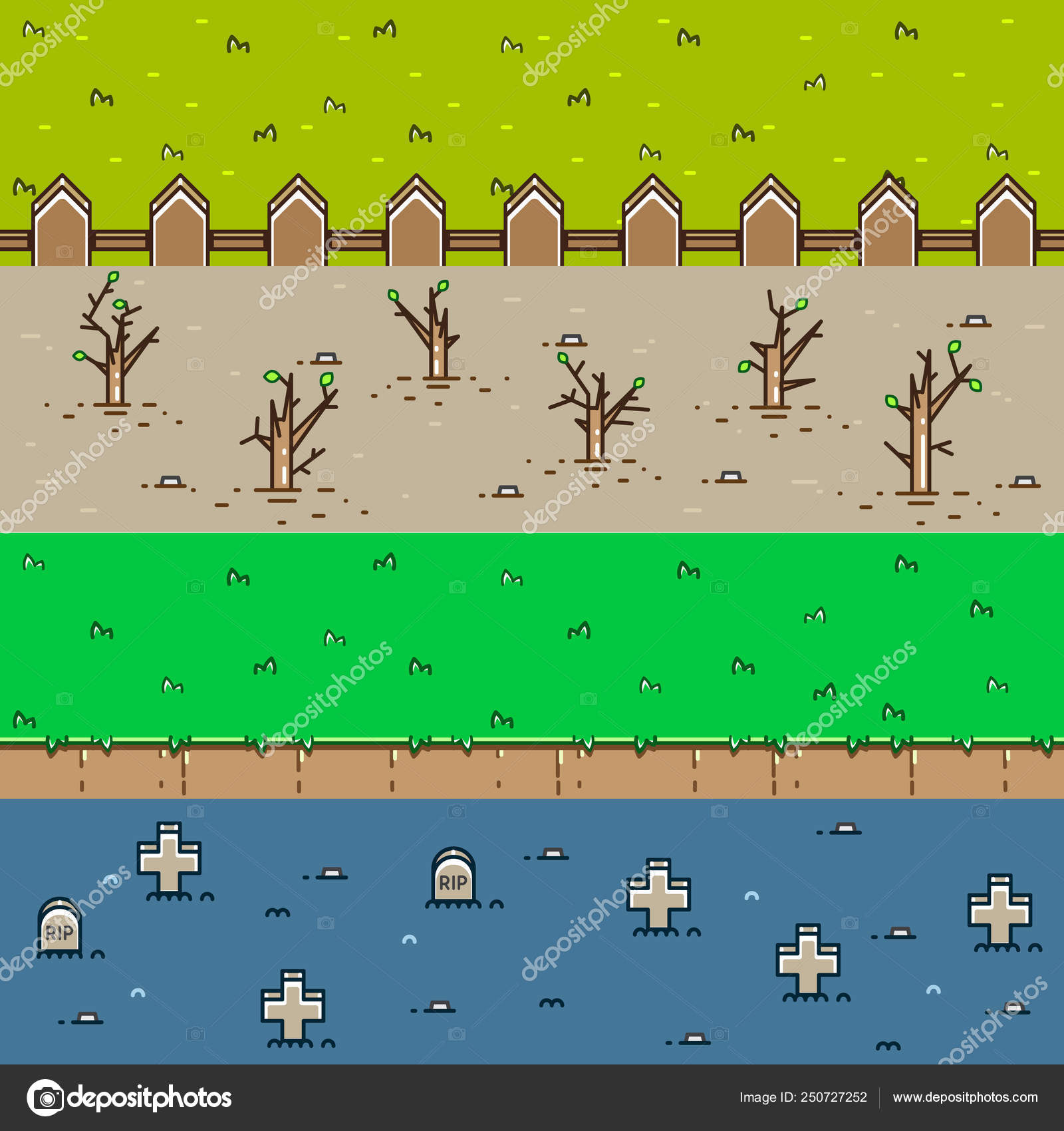 Four Backgrounds Creating Video Games Set Stock Vector Image by ©yurakr ...