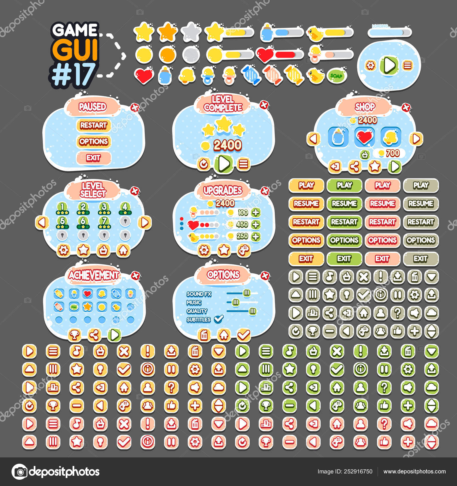 Video Game Gui Stock Vector by ©yurakr 252916750