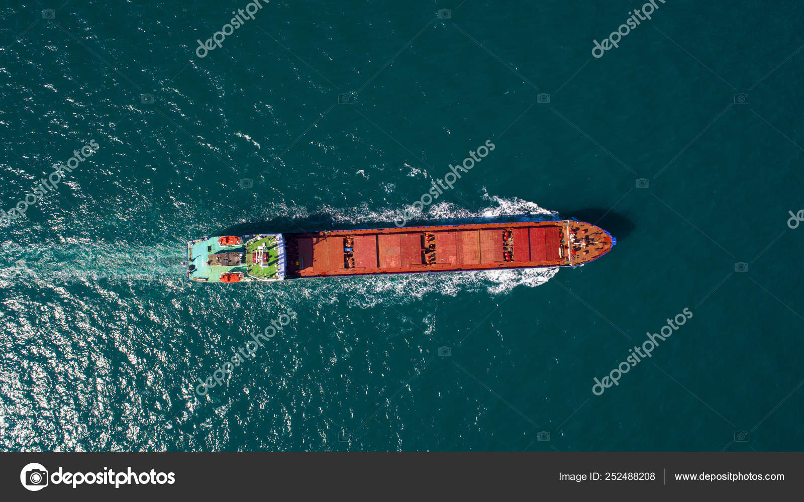 Aerial Top View Container Ship Full Speed Beautiful Wave Sea Stock ...