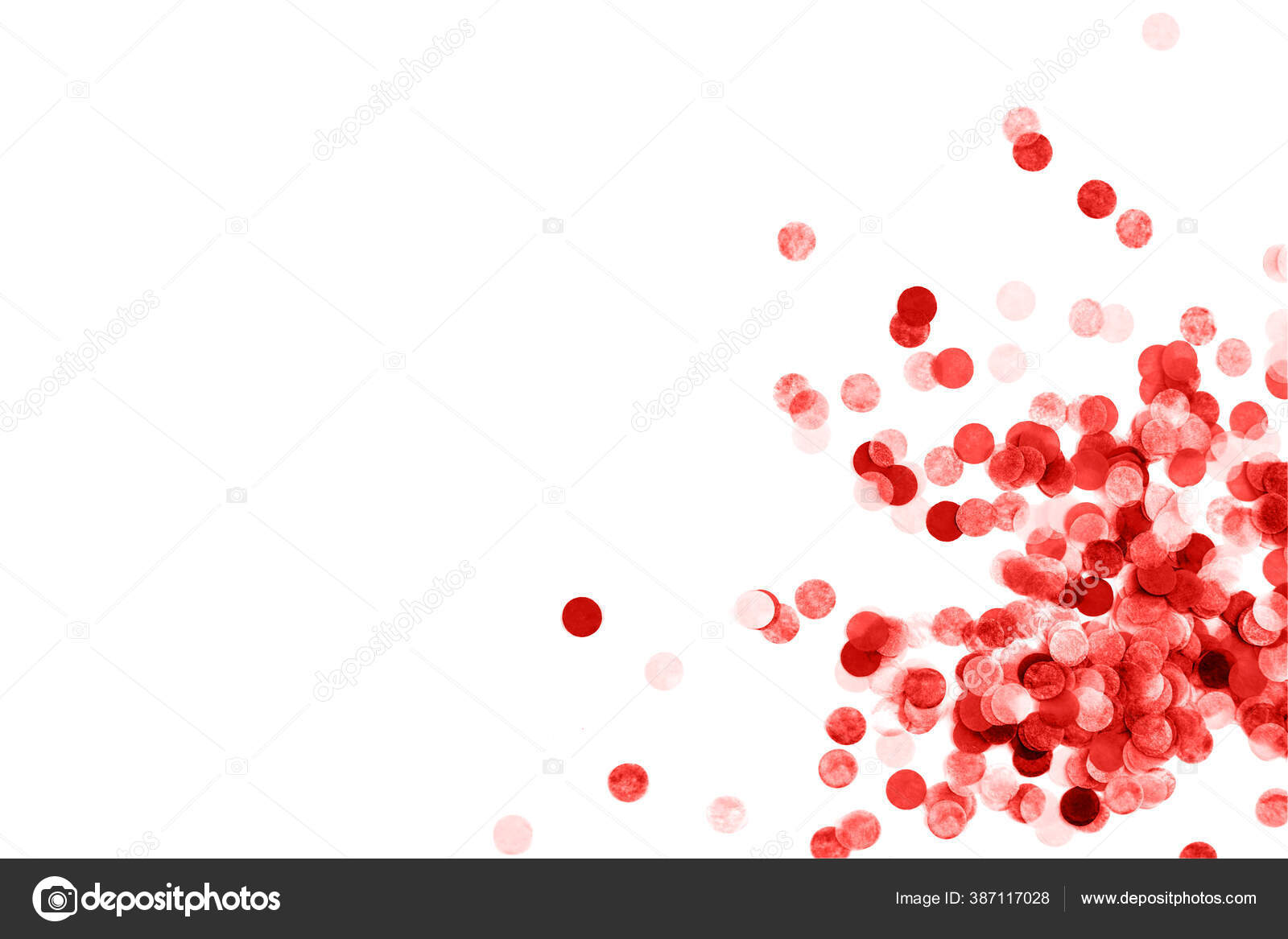 Bright Red Confetti Isolated White Background Festive Concept Children ...