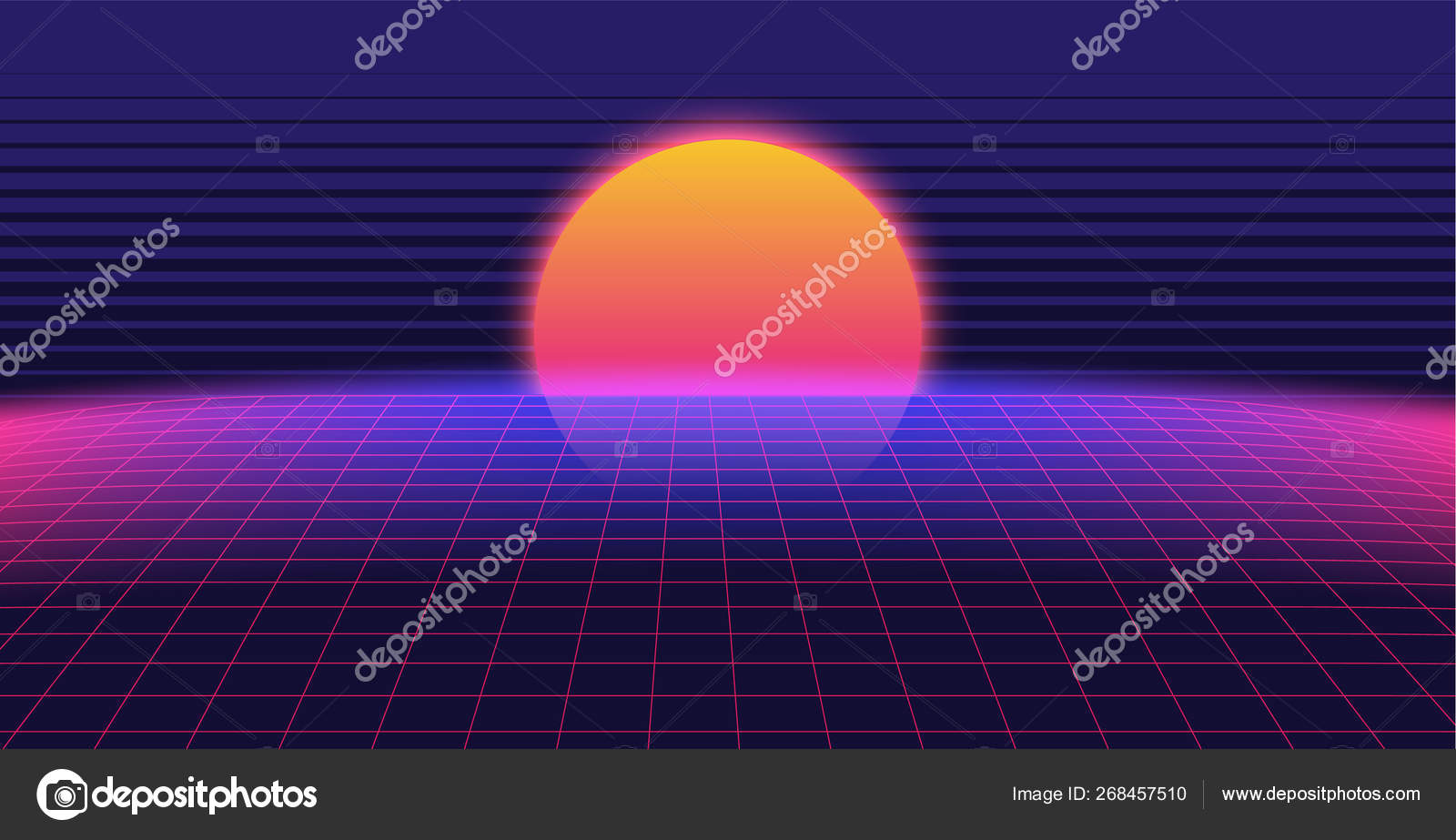 Background Illustration Inspired 80S Scene Synthwave Retrowave ...