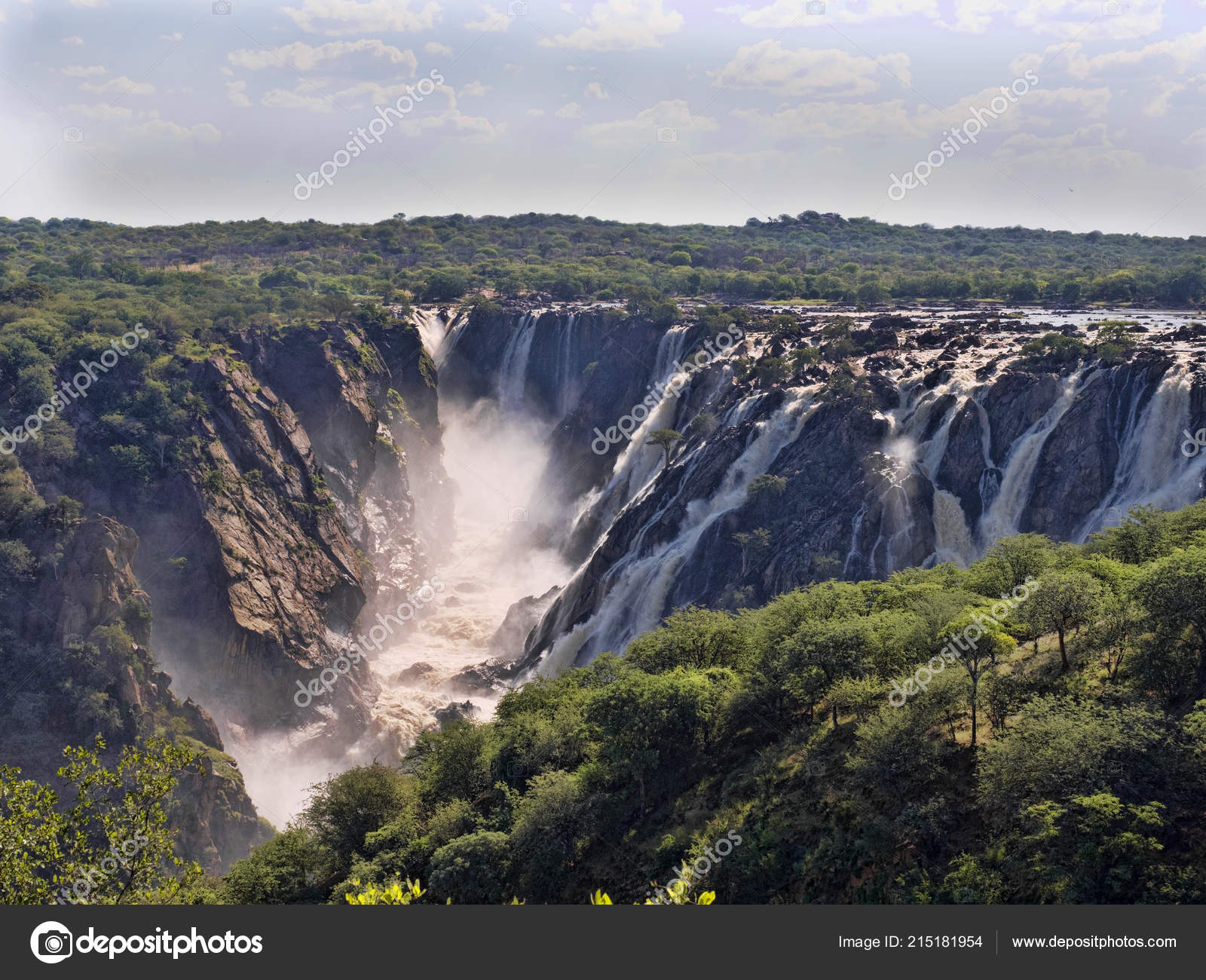 Beautiful Ruacana Falls Border Namibia Botswana — Stock Photo ...