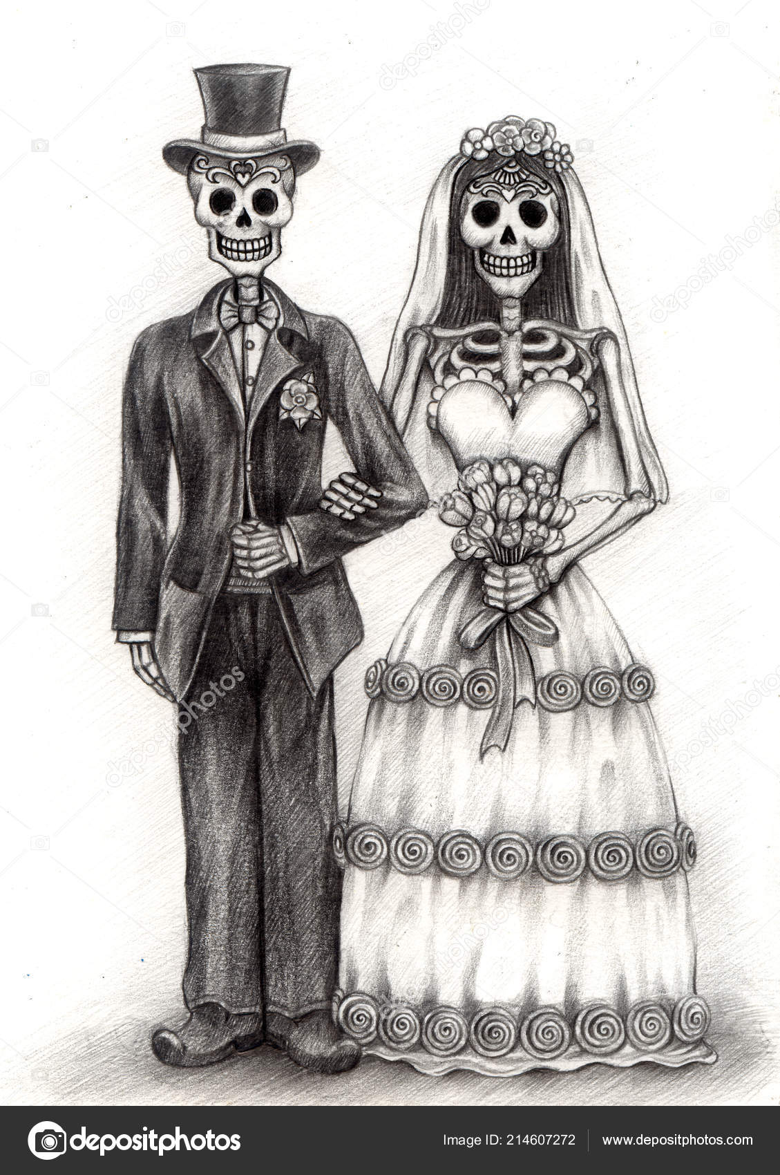 Day Of The Dead Pencil Drawing