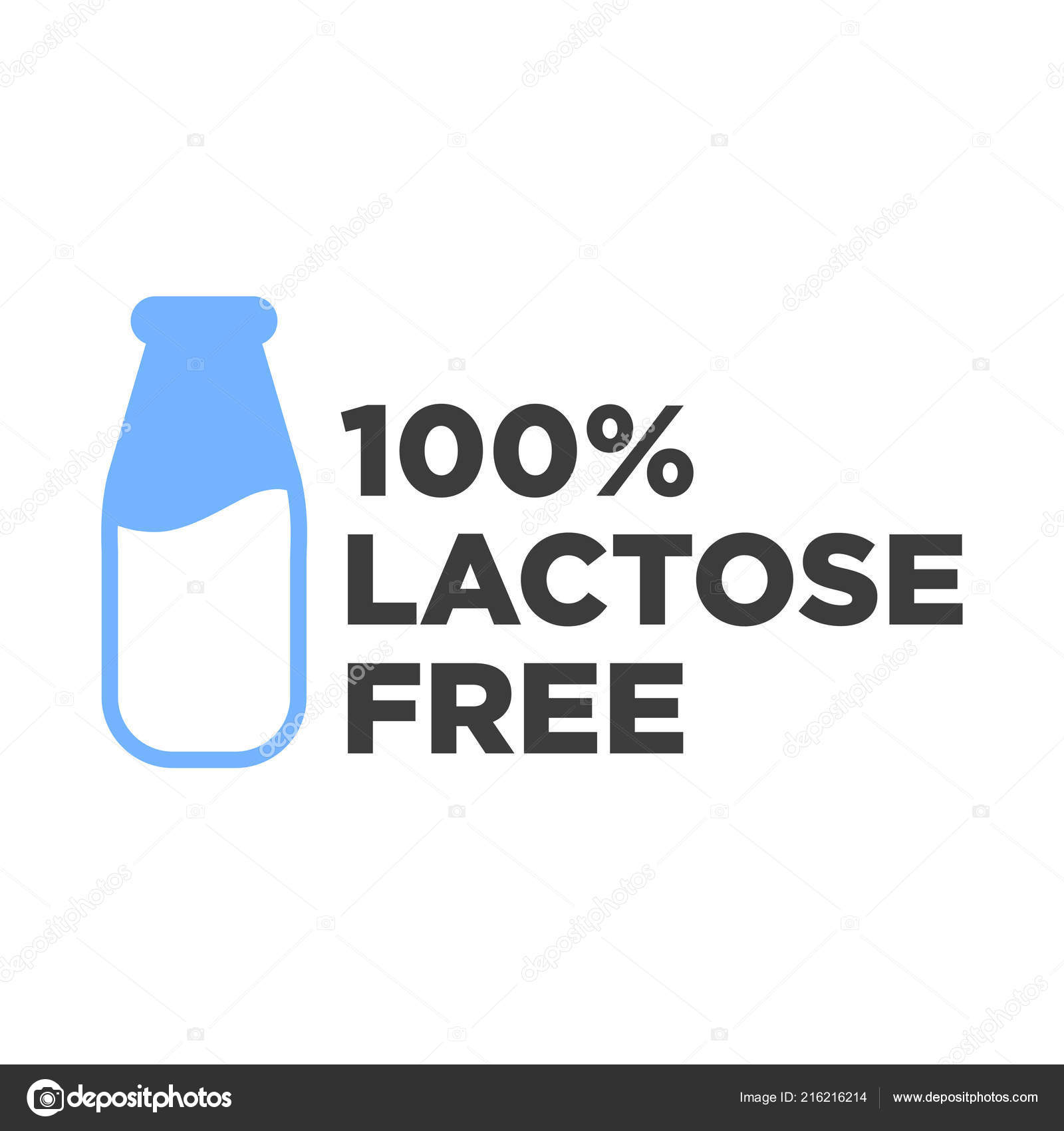 100 Lactose Free Icon Vector Illustration Stock Vector by ...