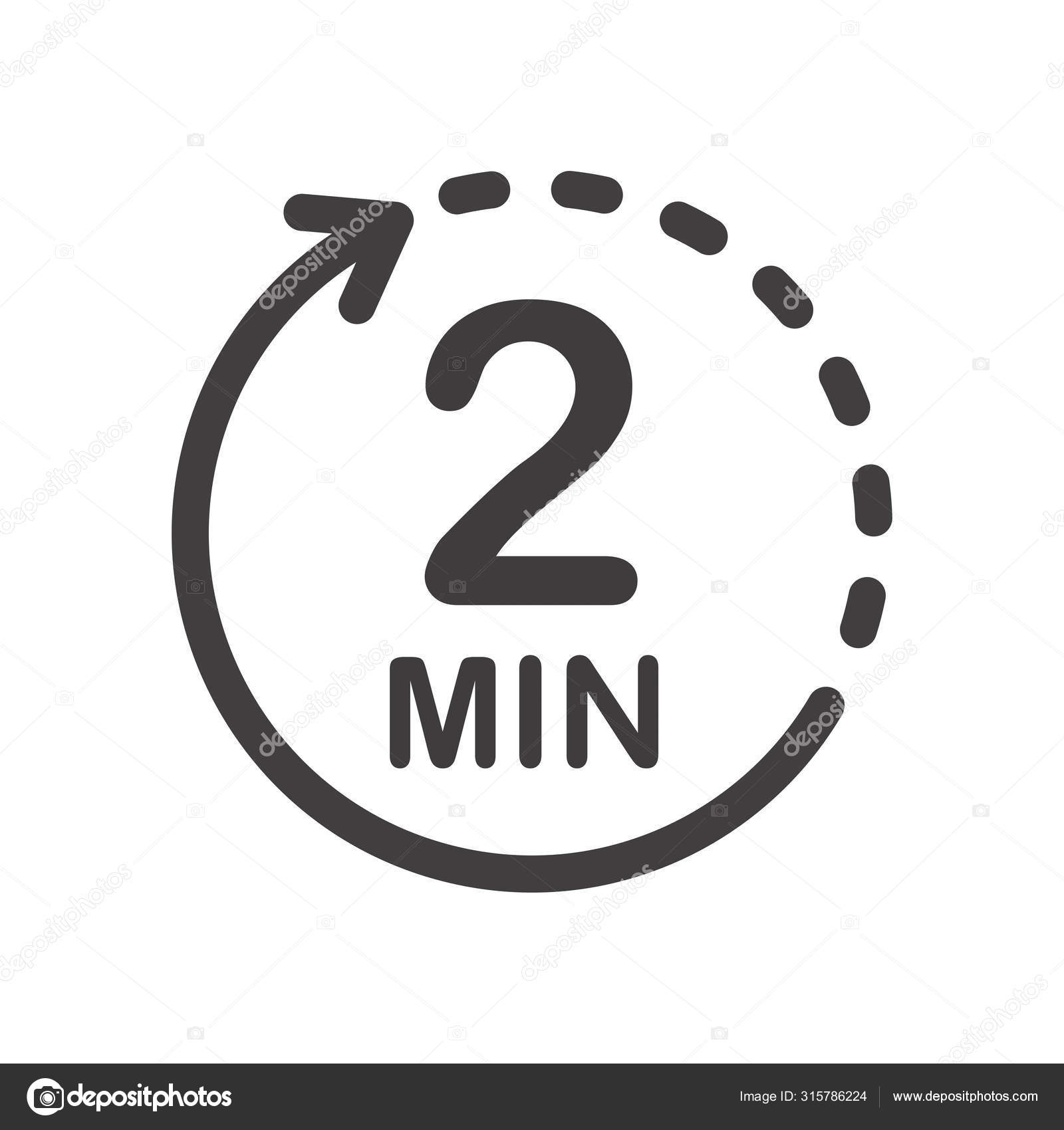 Icono Dos Minutos Símbolo Para Etiquetas Productos Diferentes Usos Como ...