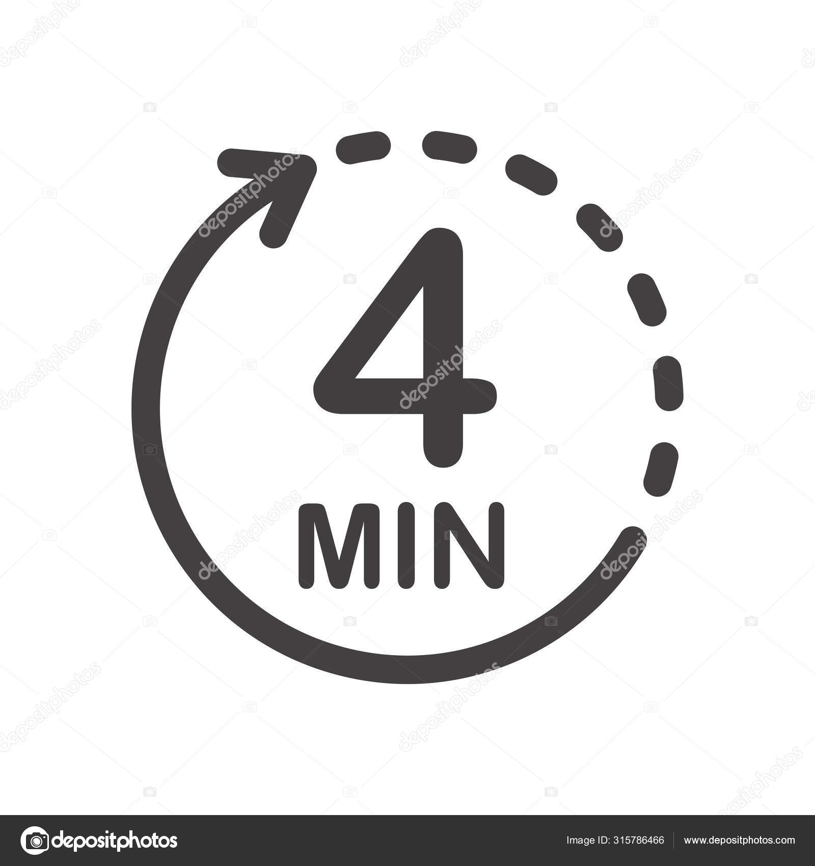 Four Minutes Icon Symbol Product Labels Different Uses Cooking Time ... Four Minutes Icon Symbol Product Labels Different Uses Cooking Time ...