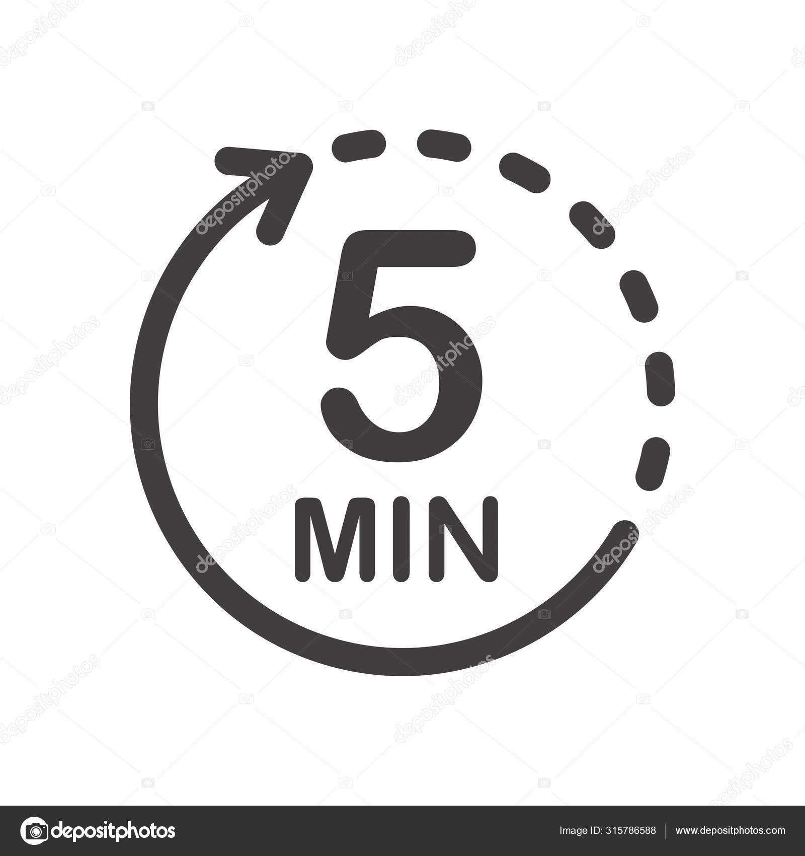 Five Minutes Icon Symbol Product Labels Different Uses Cooking Time ...