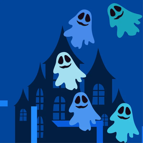 Halloween Illustration Ghosts Vector Background Stock Vector by ...
