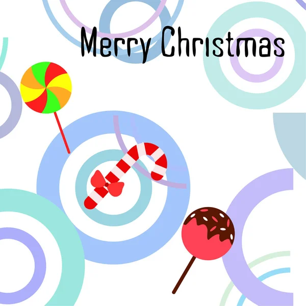 Merry Christmas Card Candies Vector Background Stock Vector by ...