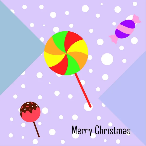 Merry Christmas Card Candies Vector Background Stock Vector by ...