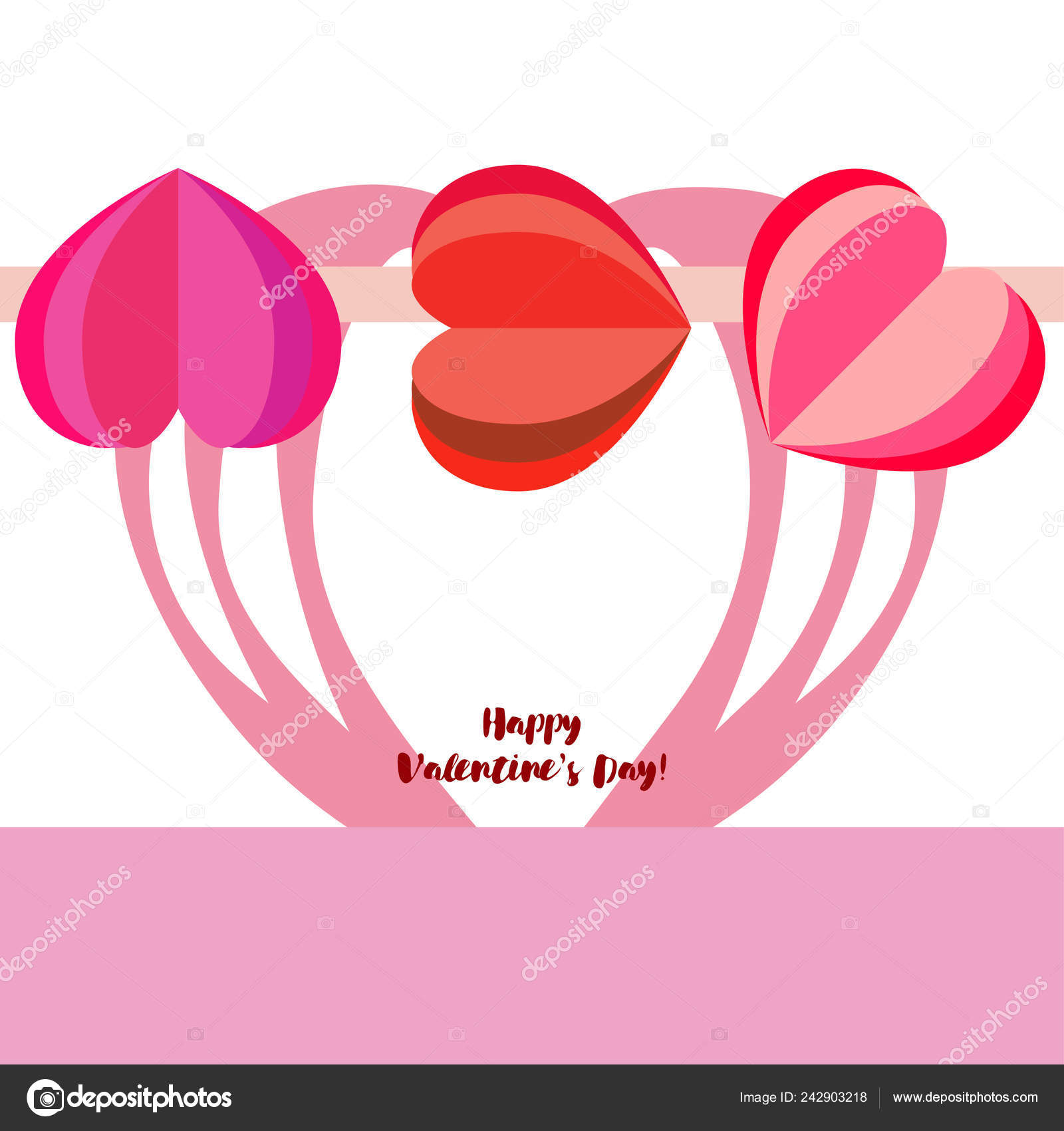 Valentines Day Heart Greeting Card Vector Background Stock Vector