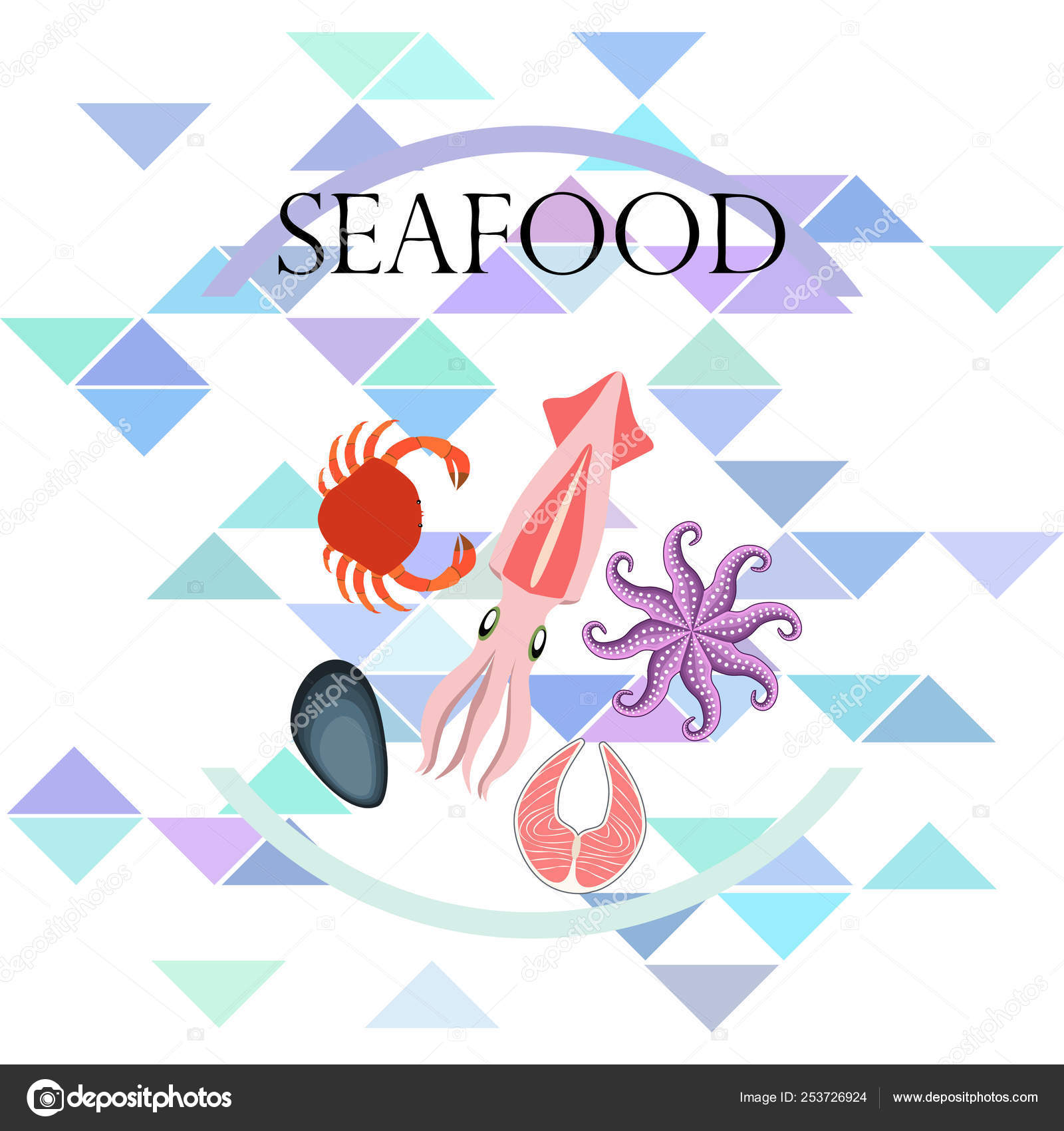 Seafood Background Copy Space Vector Illustration Stock Vector Image by ...